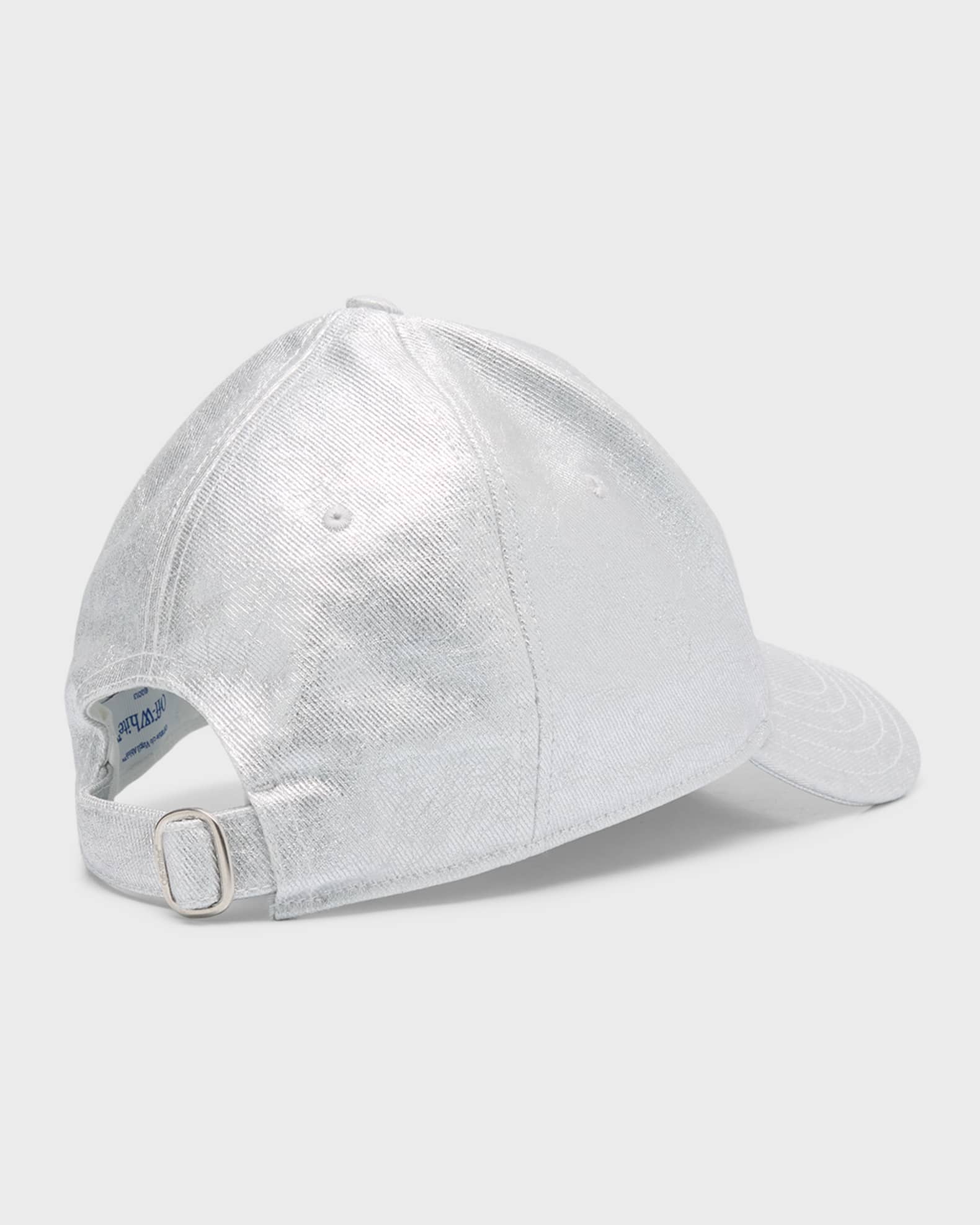 Off-White Bookish Logo Metallic Denim Baseball Cap | Neiman Marcus