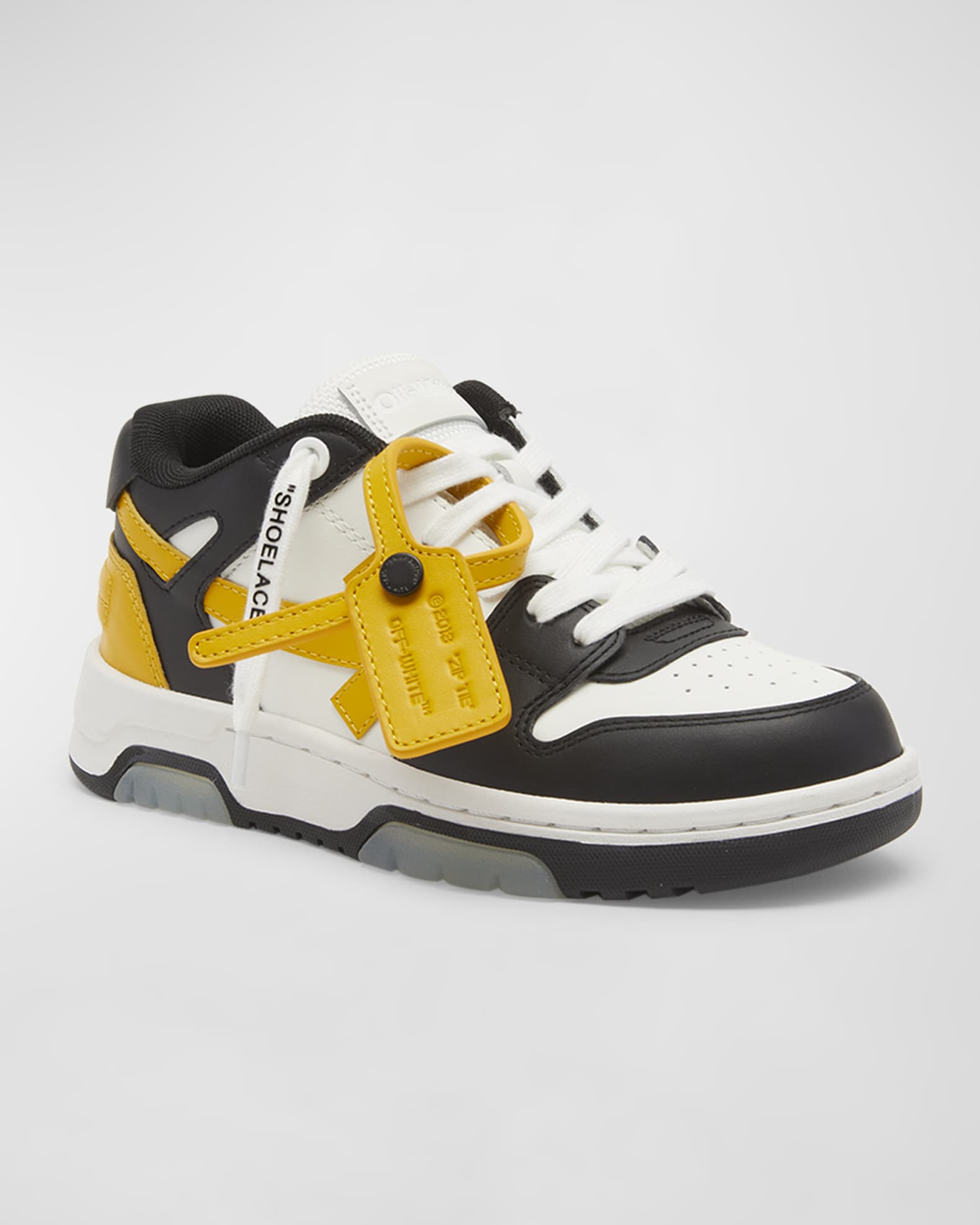 Off-White Kid's Out Of Office Low-Top Leather Sneakers, Toddler/Kids ...