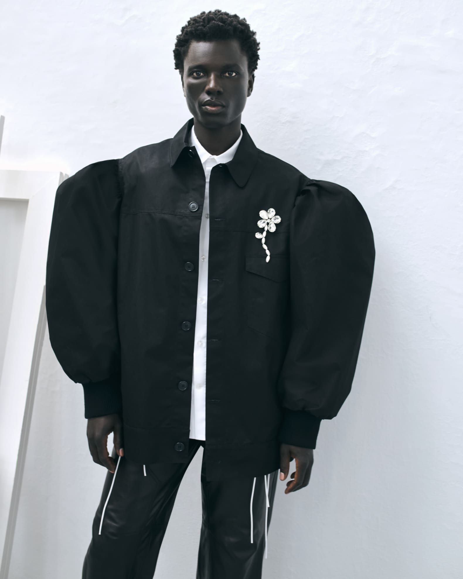 Simone Rocha Men's Floral Crystal-Embellished Sport Shirt | Neiman Marcus