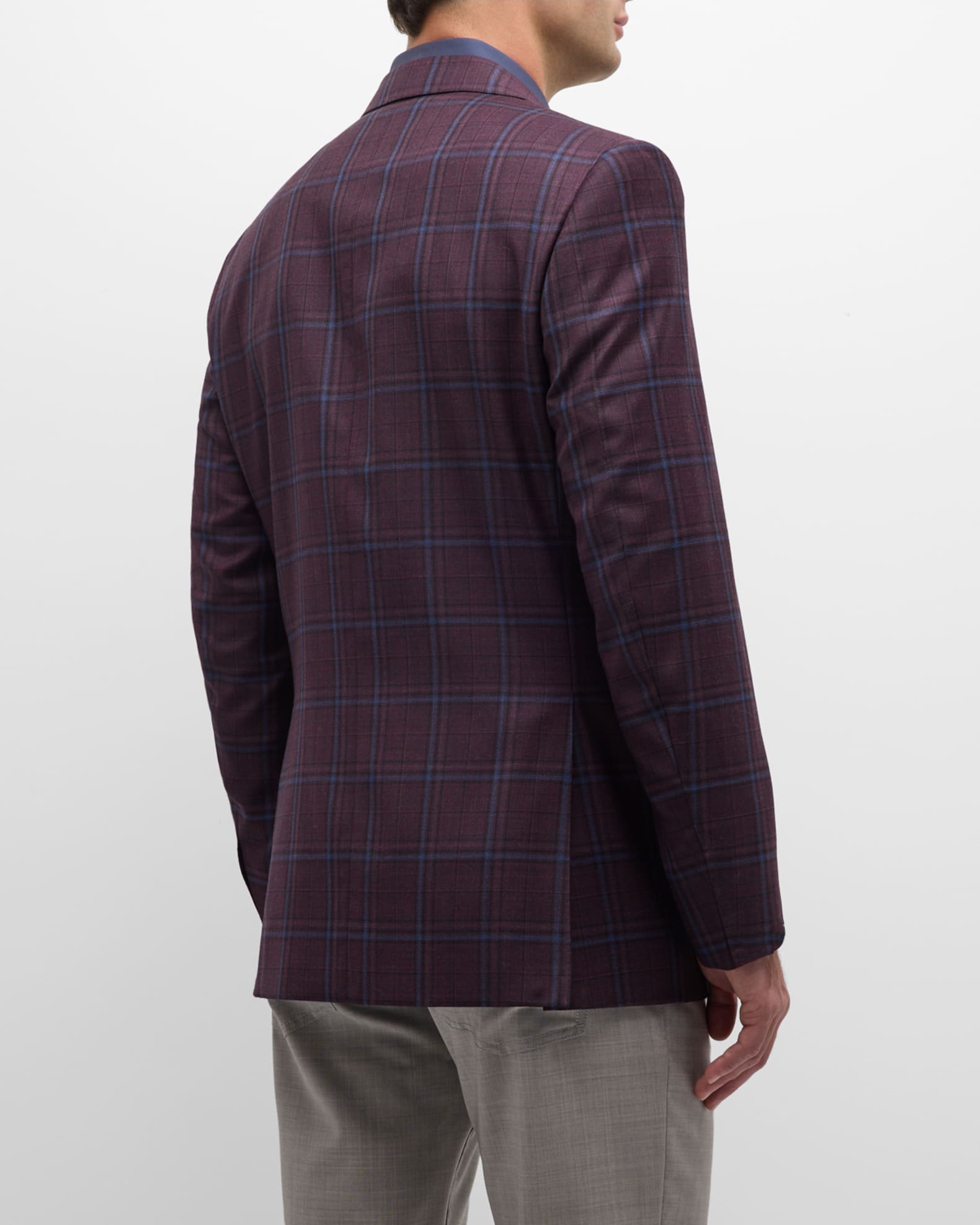 Canali Men's Windowpane Wool Sport Coat | Neiman Marcus