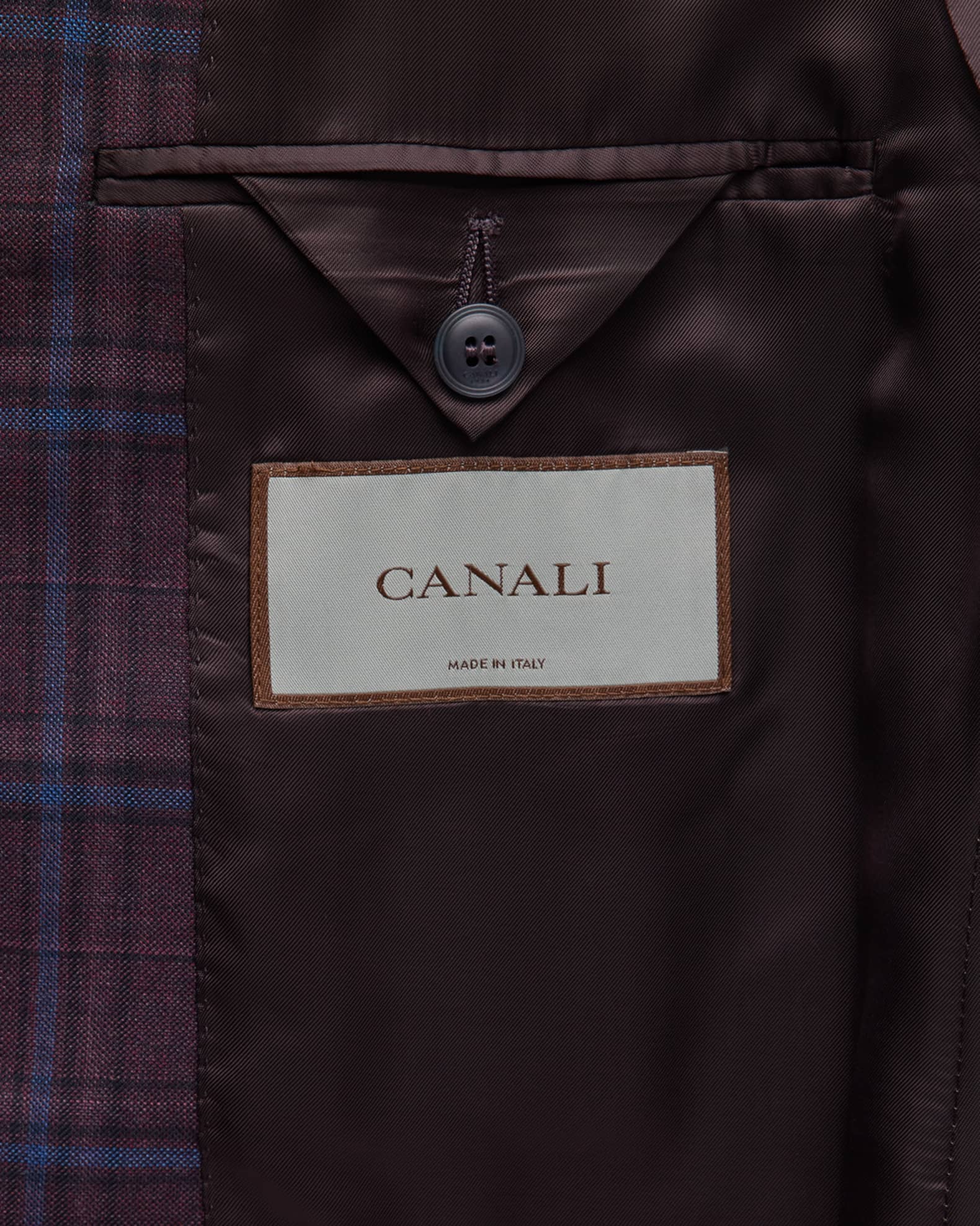 Canali Men's Windowpane Wool Sport Coat | Neiman Marcus