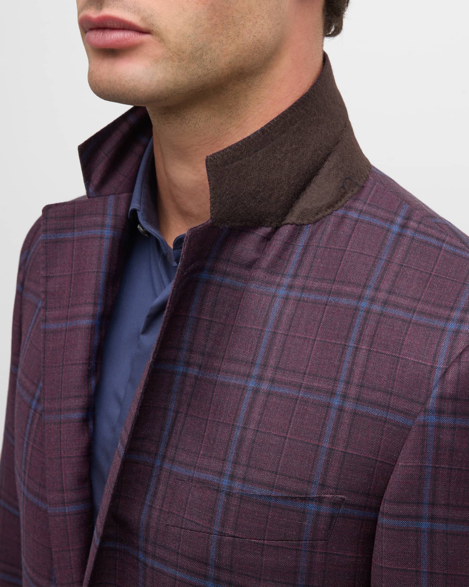 Canali Men's Windowpane Wool Sport Coat | Neiman Marcus