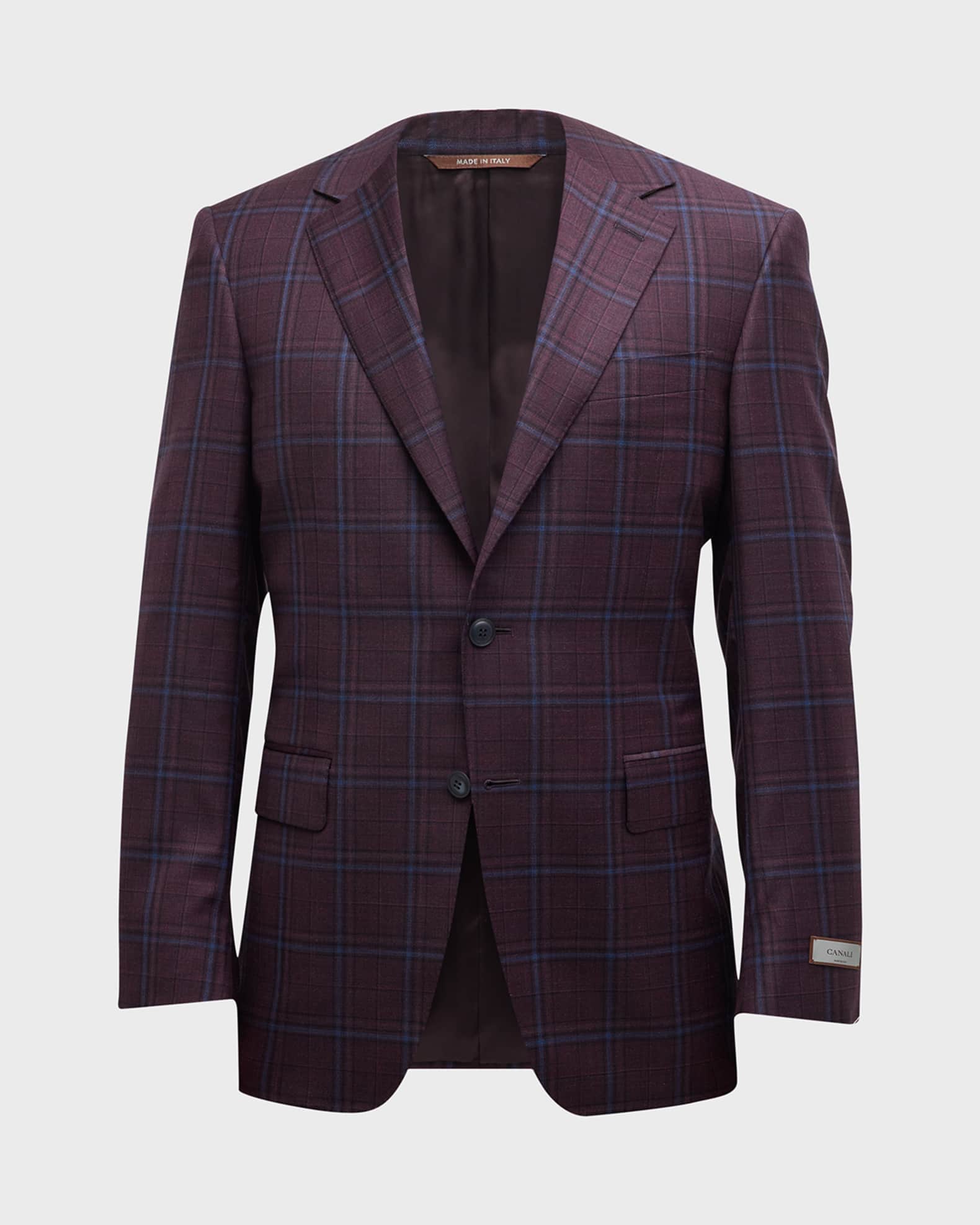 Canali Men's Windowpane Wool Sport Coat | Neiman Marcus