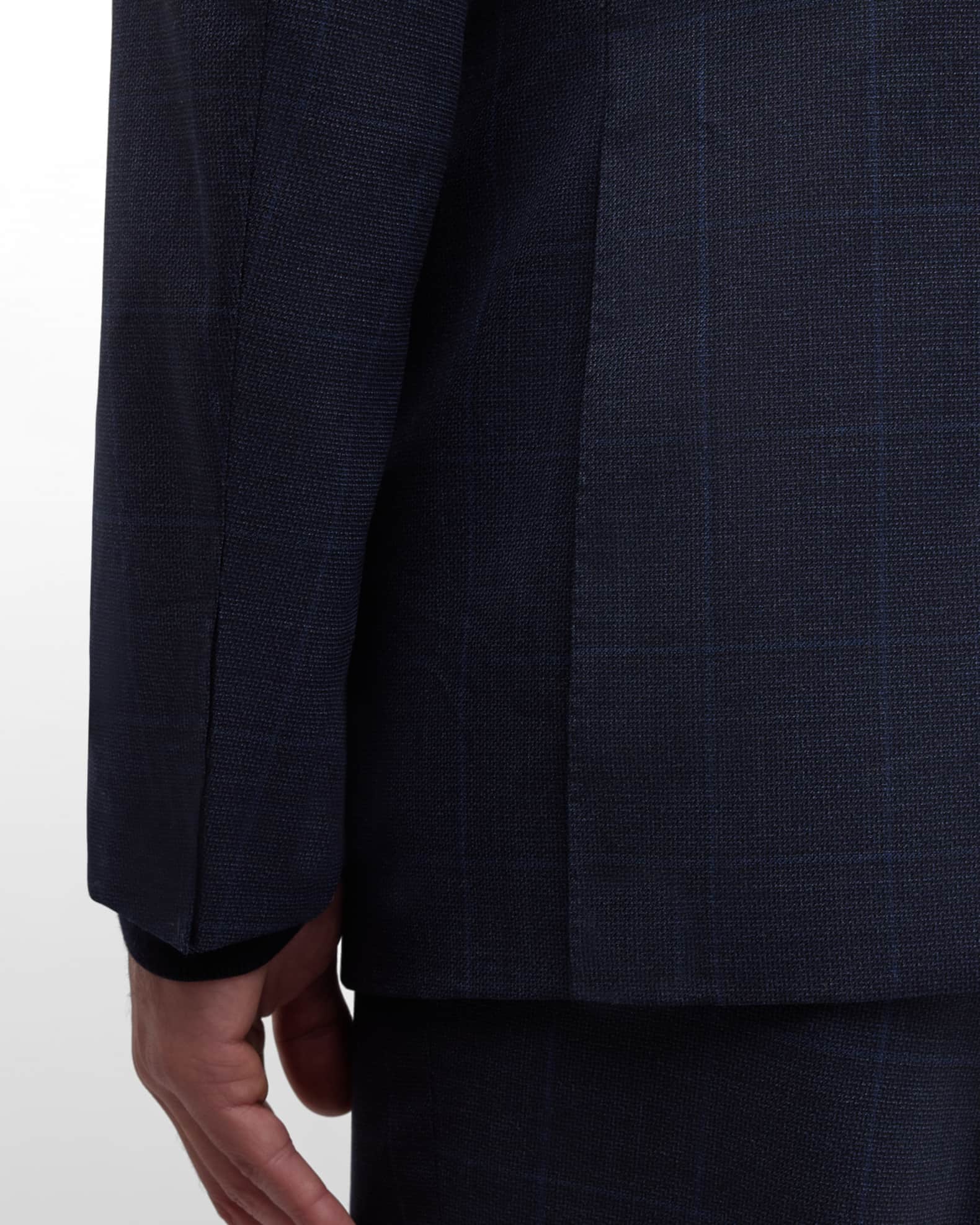 Canali Men's Textured Windowpane Wool Suit | Neiman Marcus