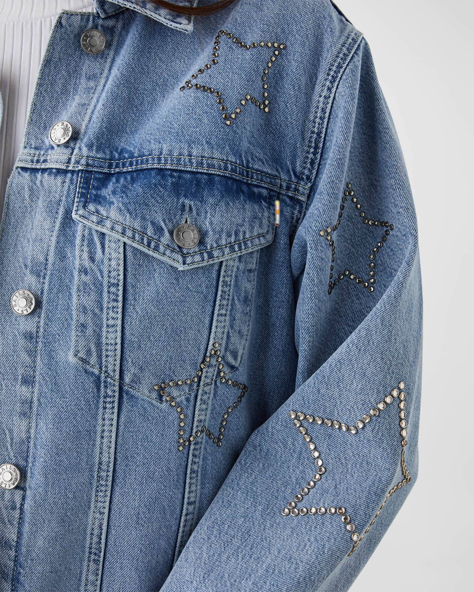 Rails Grove Embellished Star Denim Jacket | Neiman Marcus