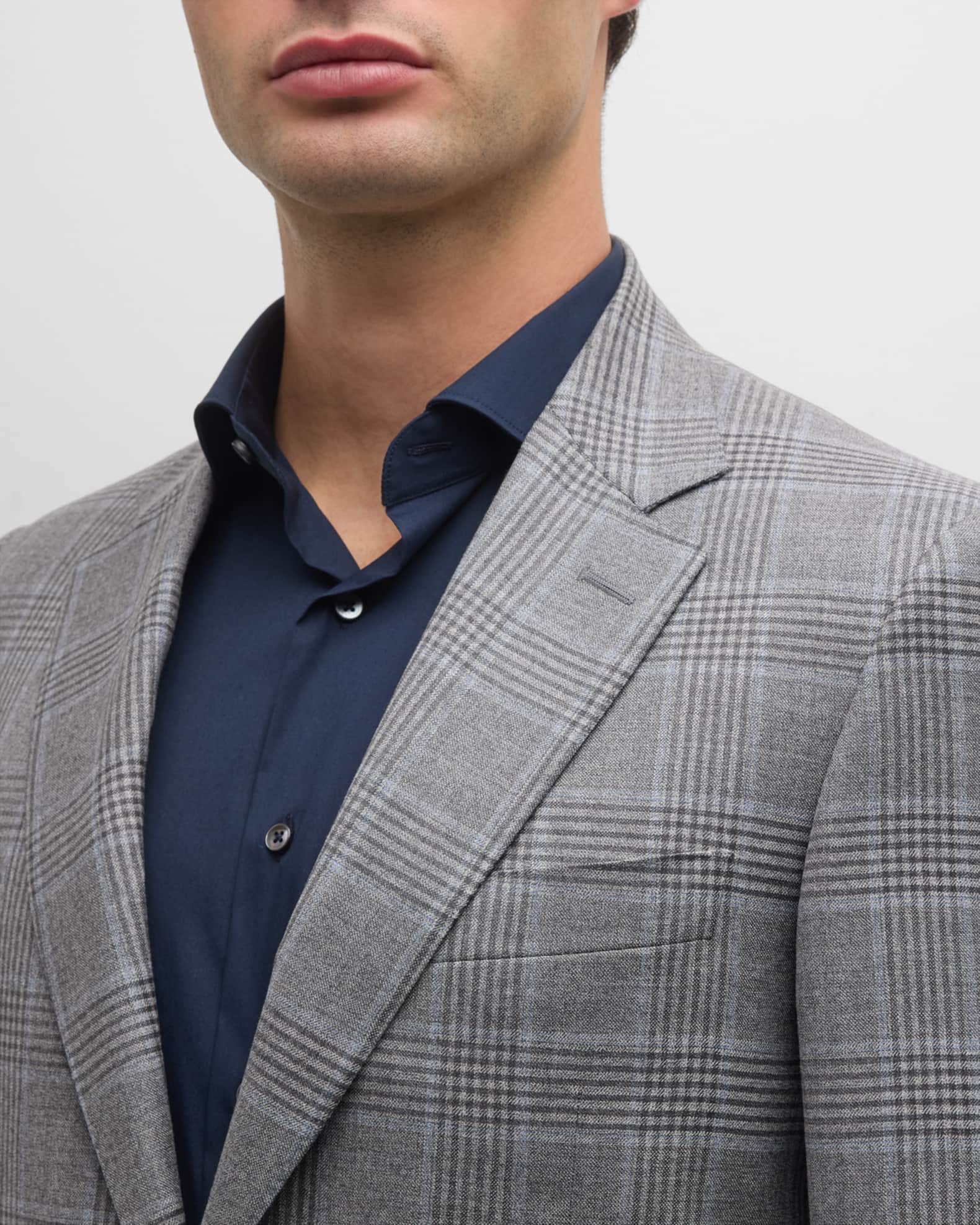 Canali Men's Plaid Wool Sport Coat | Neiman Marcus