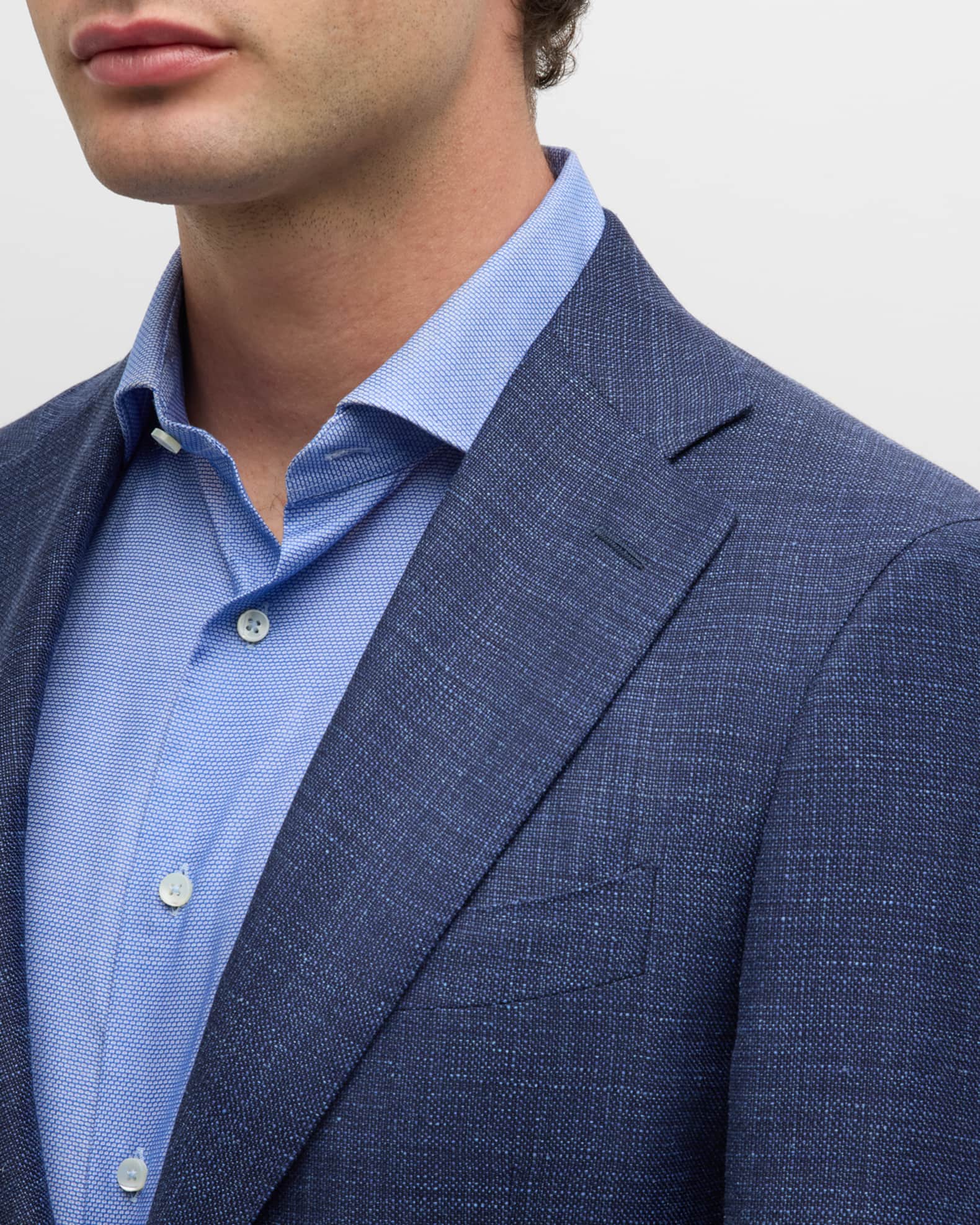 Canali Men's Textured Wool-Blend Blazer | Neiman Marcus