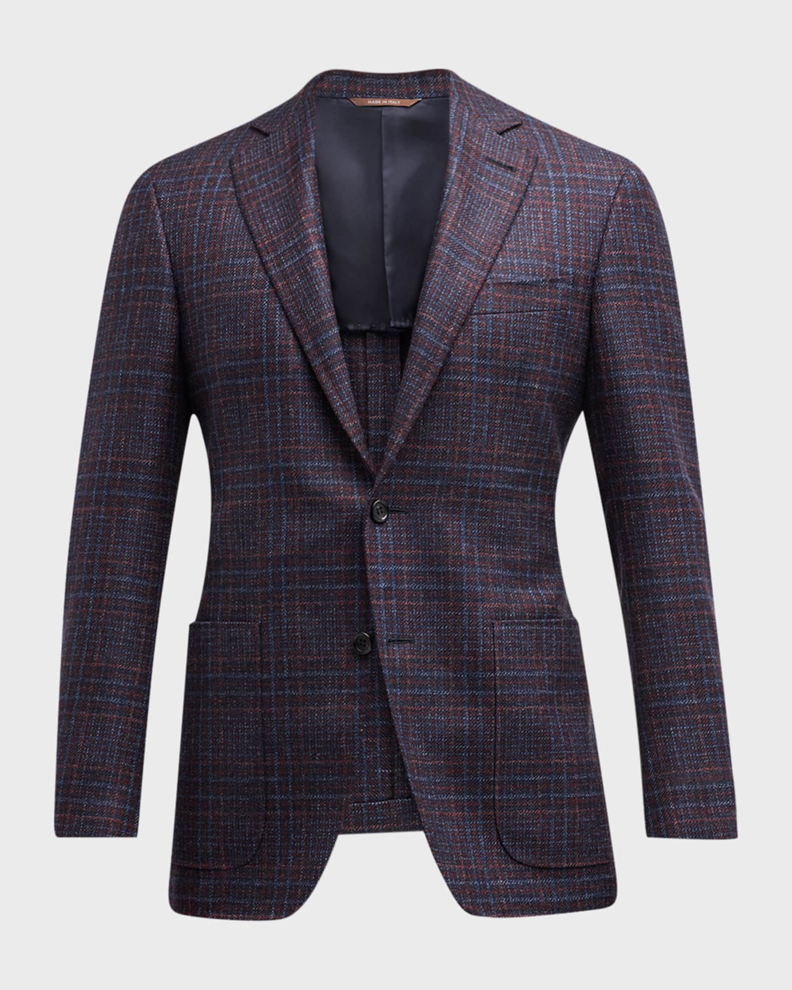 Canali Men's Wool Plaid Sport Coat | Neiman Marcus
