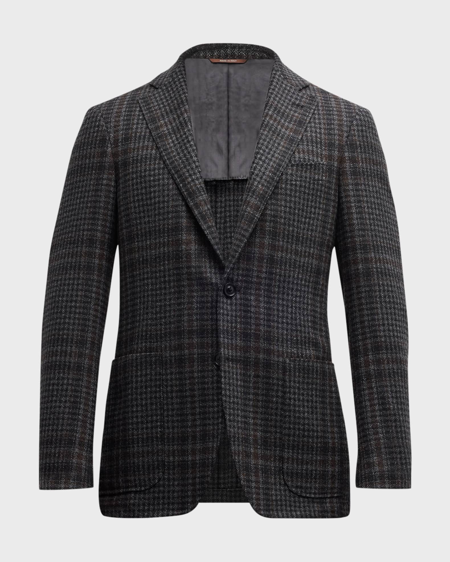 Canali Men's Cashmere Plaid Sport Coat | Neiman Marcus
