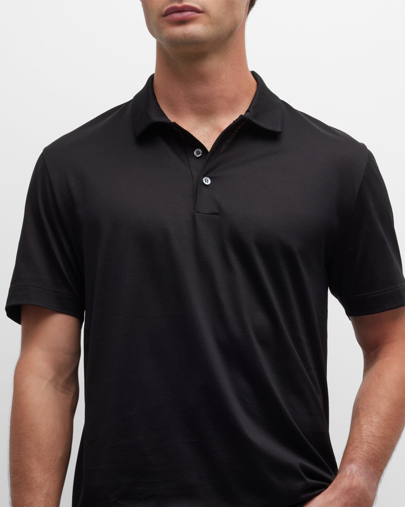 Canali Men's Interlock Knit Polo Shirt | Neiman Marcus