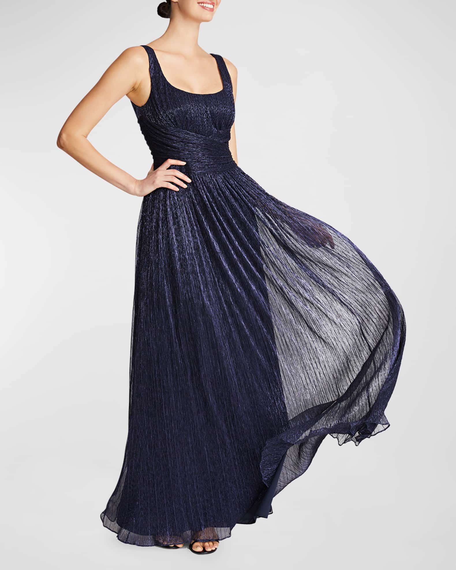 Halston Hollyn Sleeveless Shimmer Jersey Gown | Neiman Marcus