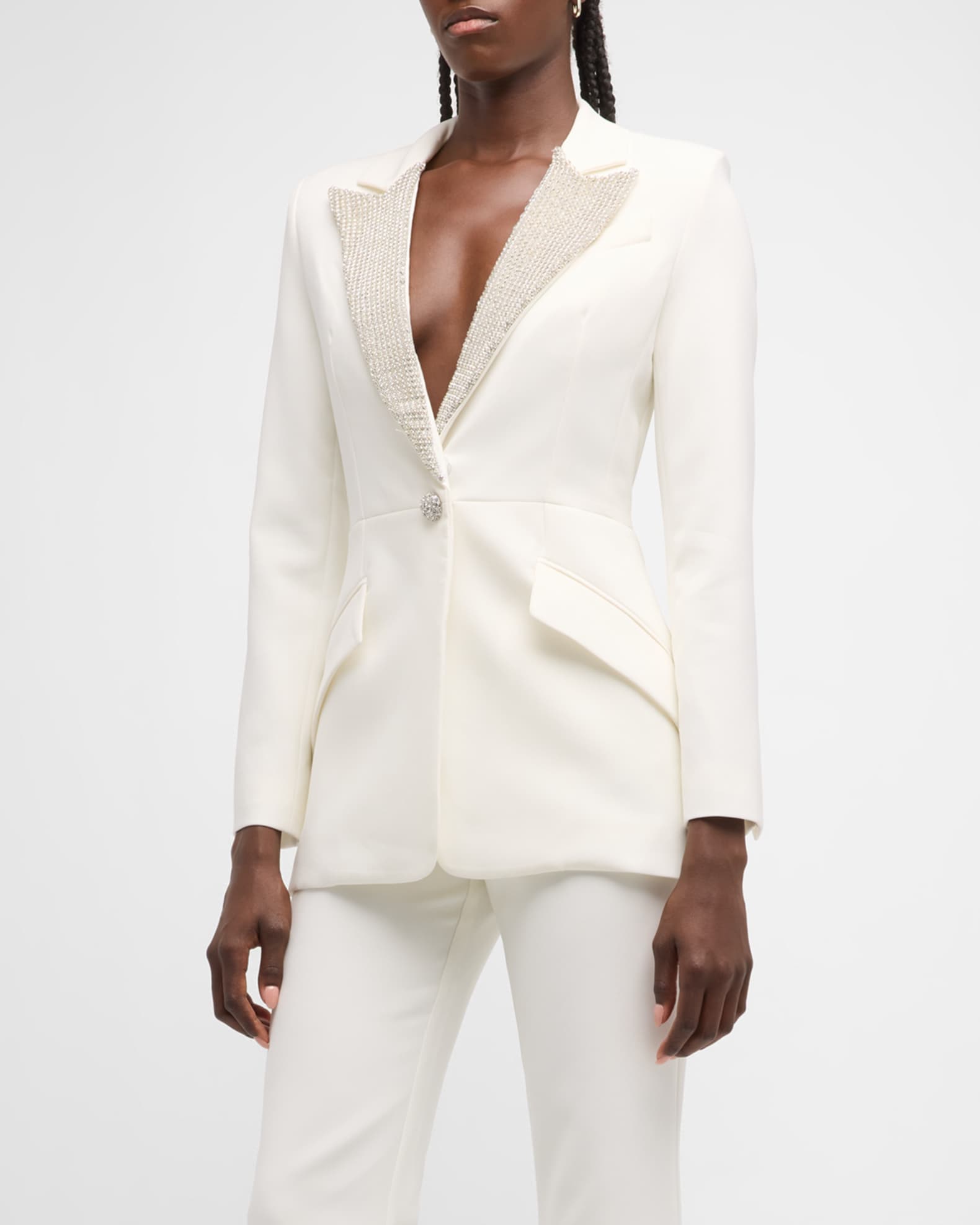 Jovani Rhinestone-Embellished Two-Piece Pants Suit | Neiman Marcus