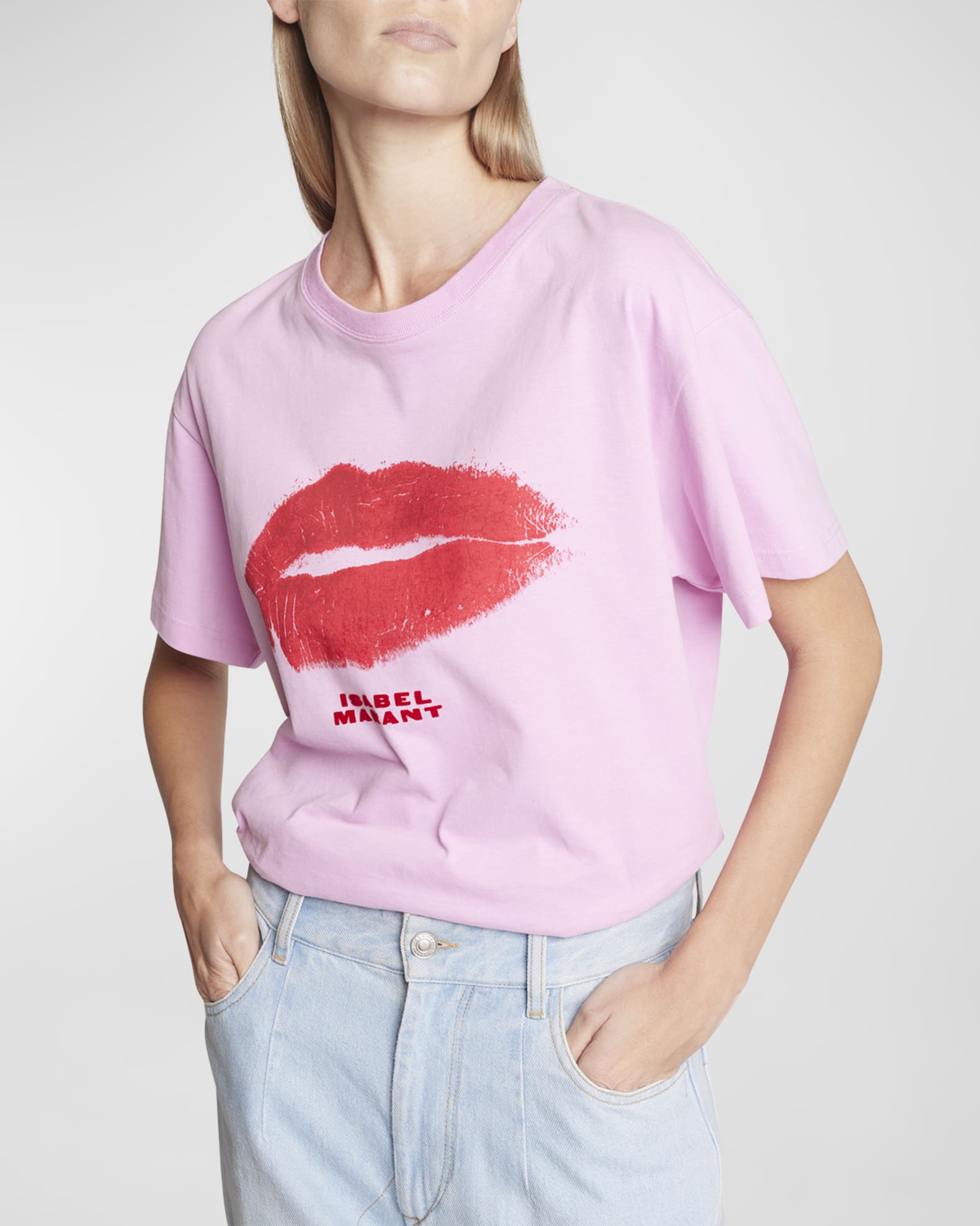 Isabel Marant Yates Lip-Print T-Shirt | Neiman Marcus