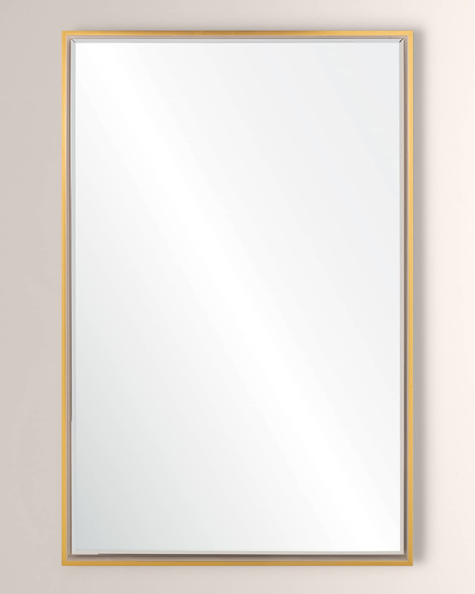 Mirror Home White & Gold Beveled Mirror | Neiman Marcus