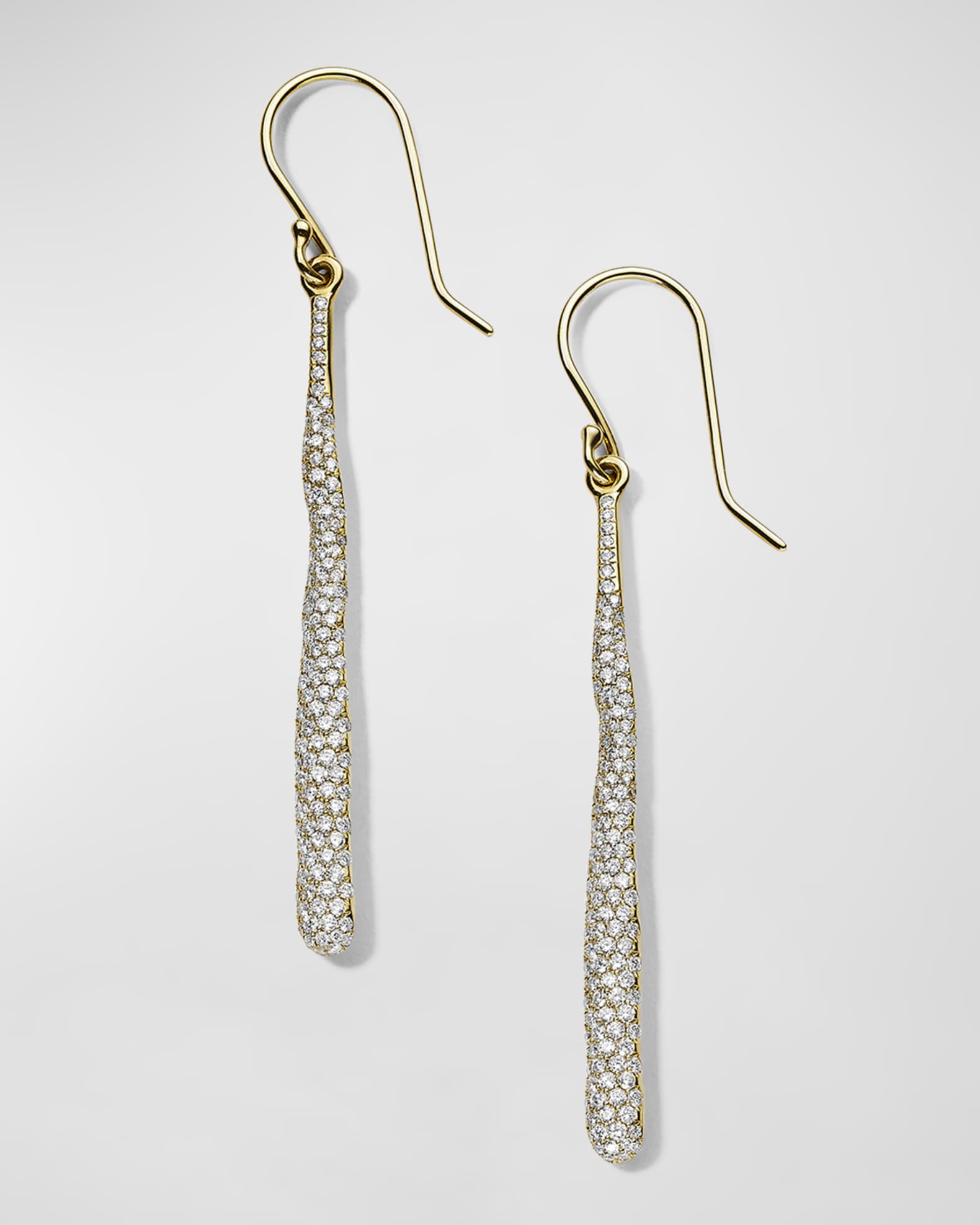 Ippolita 18K Stardust 50/50 Pave Squiggle Stick Earrings with Diamonds ...