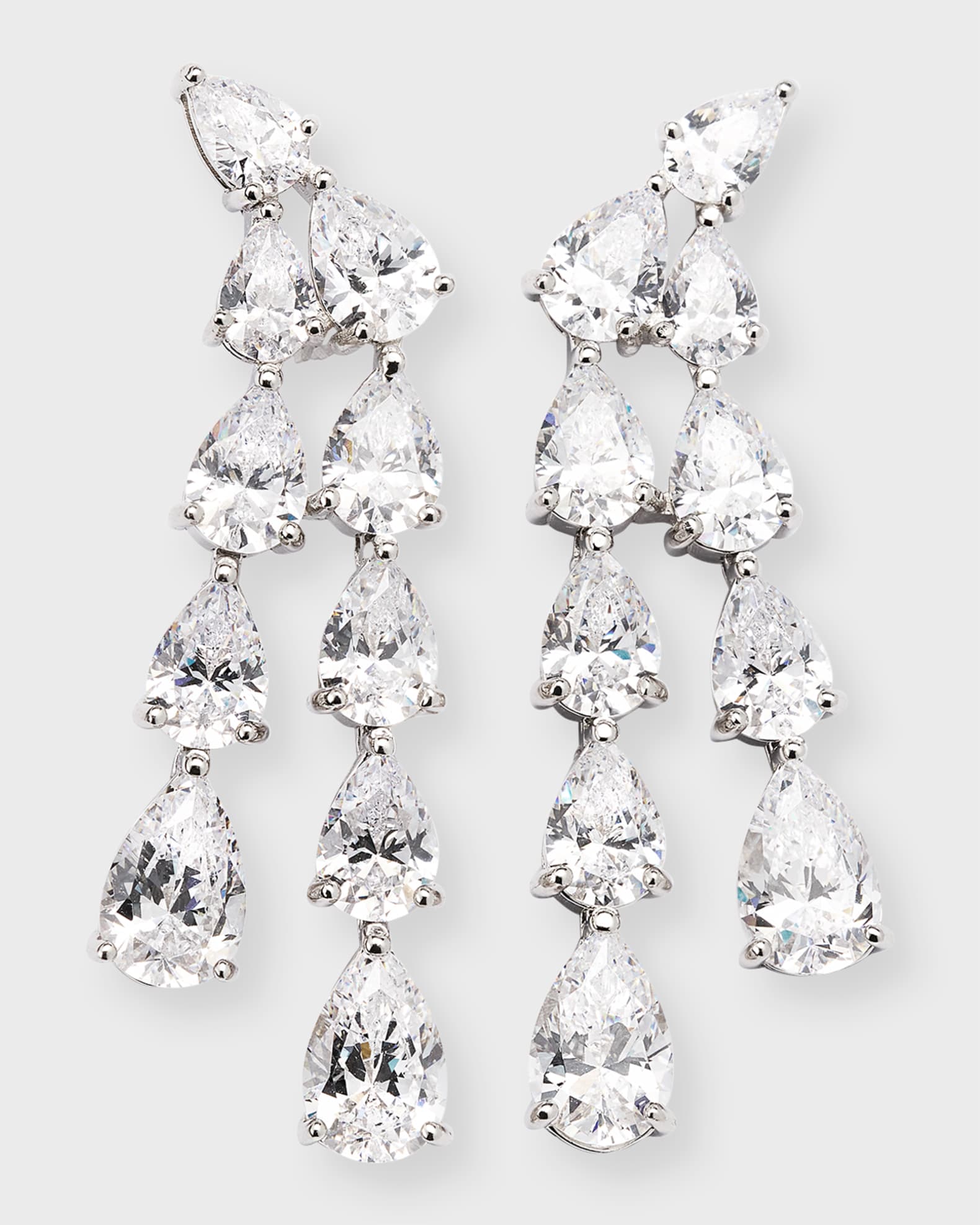 Golconda by Kenneth Jay Lane Double-Pear Cubic Zirconia Waterfall Drop ...