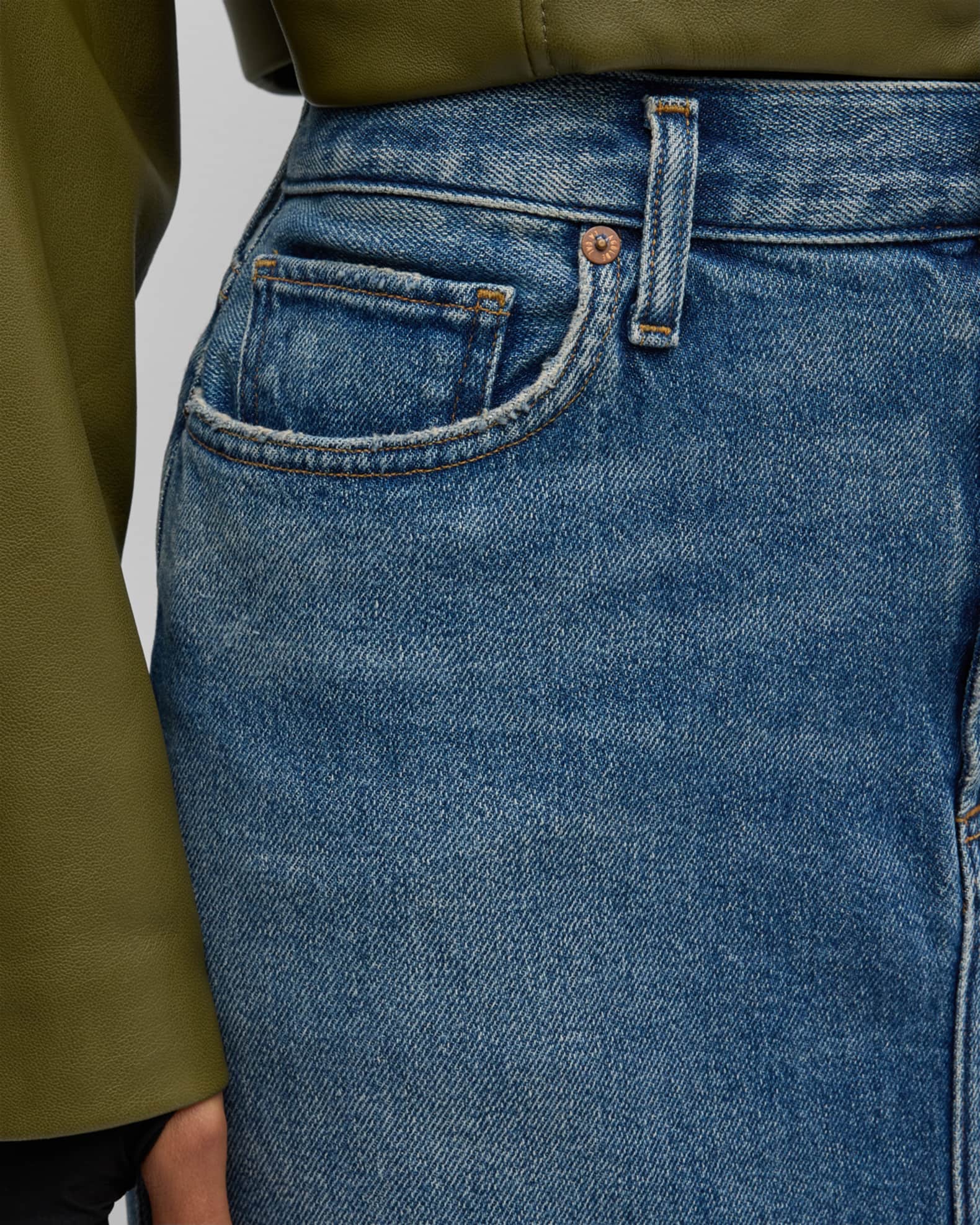 AGOLDE Leif Low-Slung Denim Maxi Skirt | Neiman Marcus