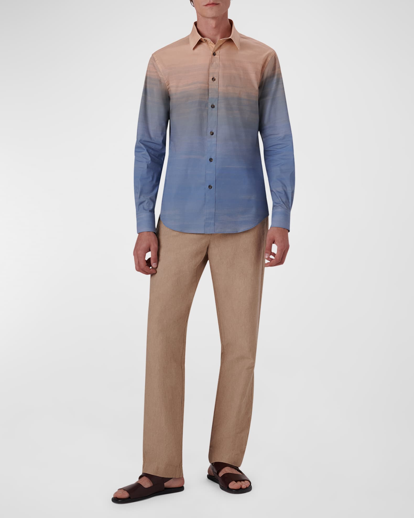 Bugatchi Men's Slim Fit Cotton-Stretch Sport Shirt | Neiman Marcus