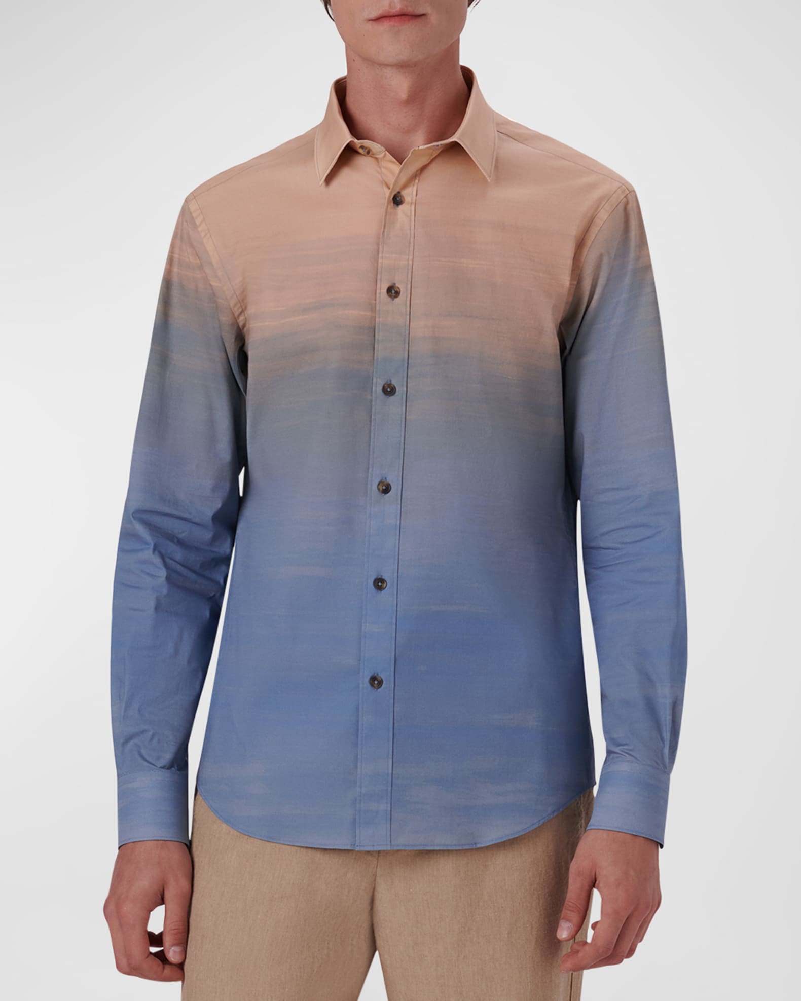 Bugatchi Men's Slim Fit Cotton-Stretch Sport Shirt | Neiman Marcus