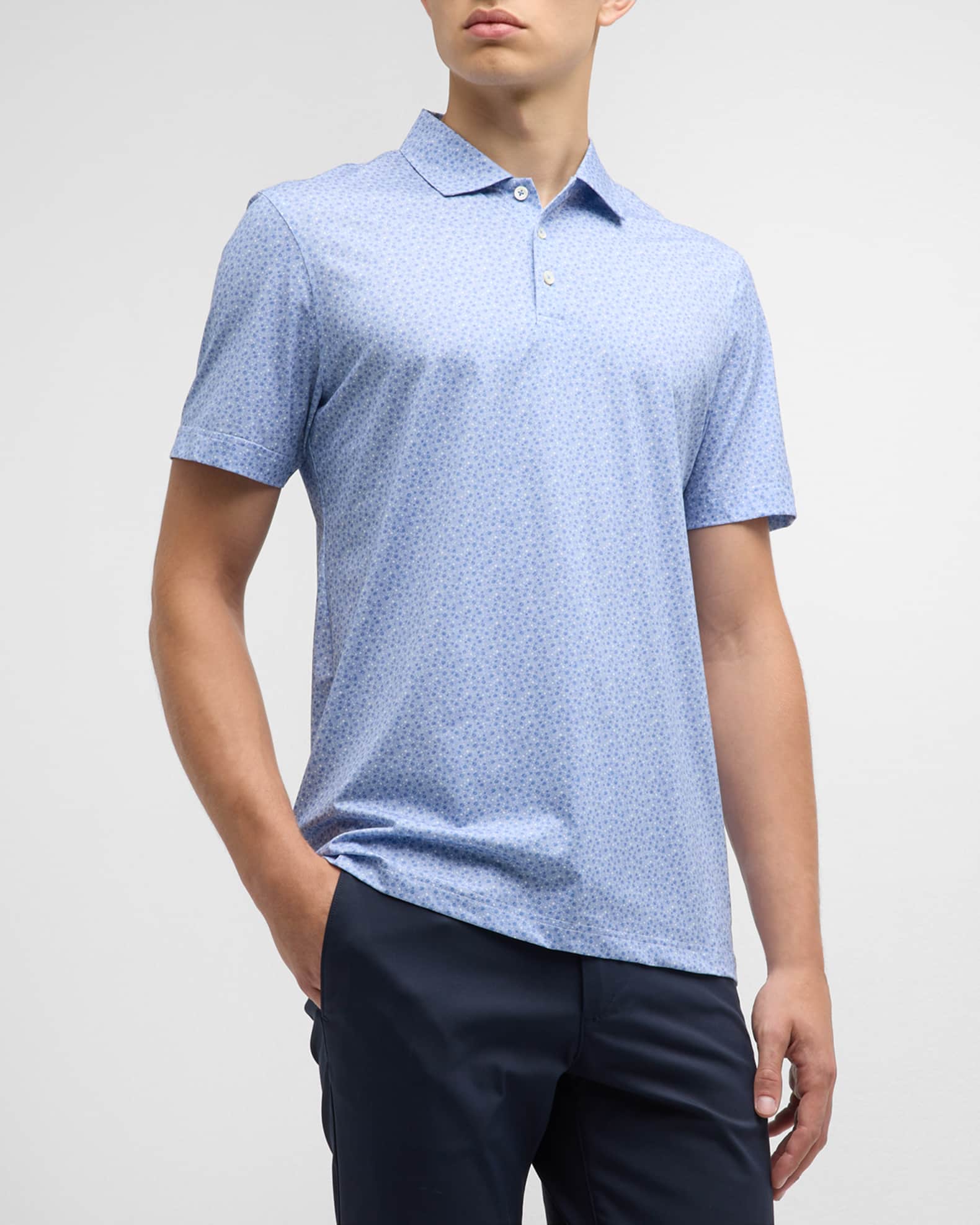 Bugatchi Men's OoohCotton Tech Polo Shirt | Neiman Marcus