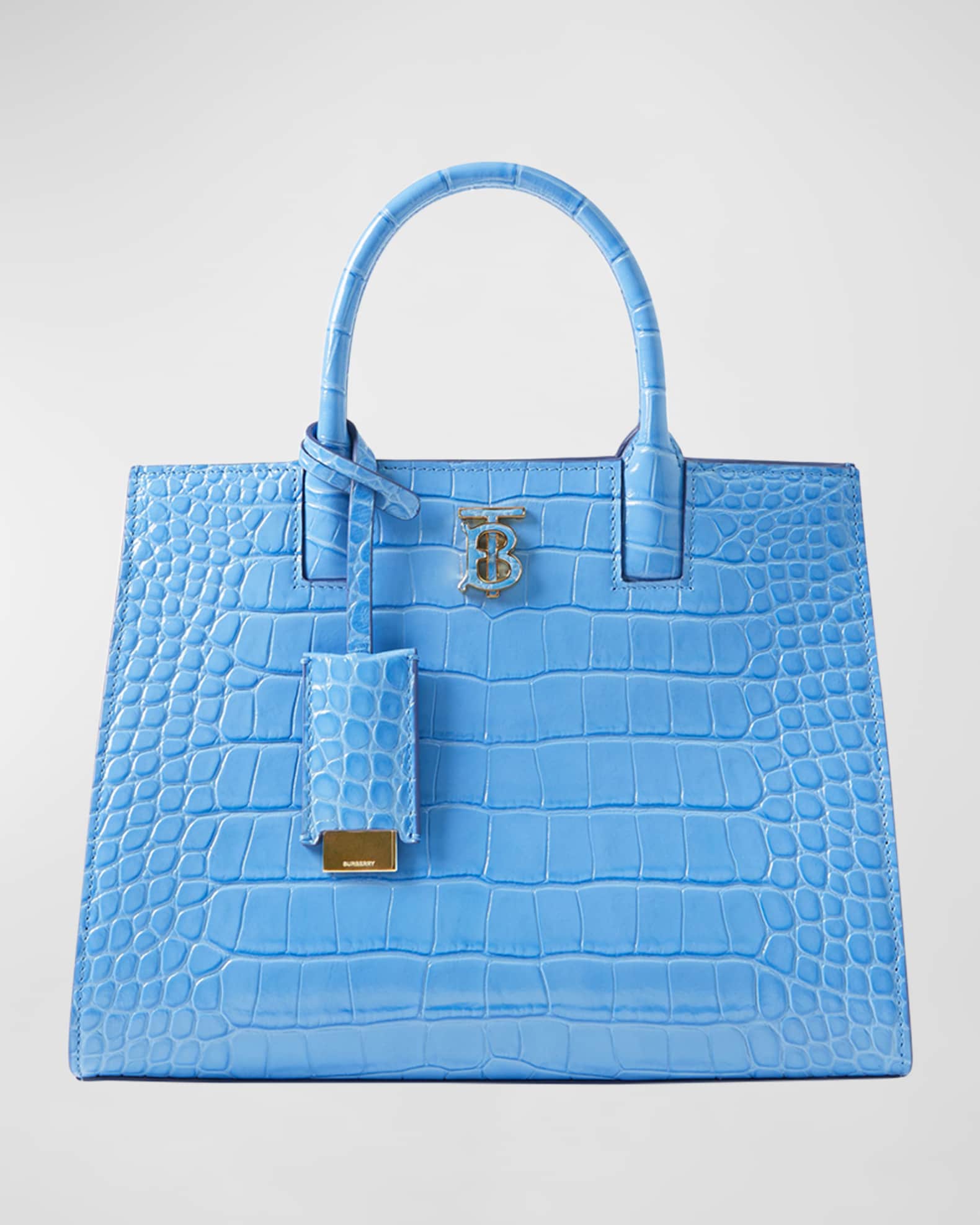 Burberry Frances Croc-Embossed Leather Tote Bag | Neiman Marcus
