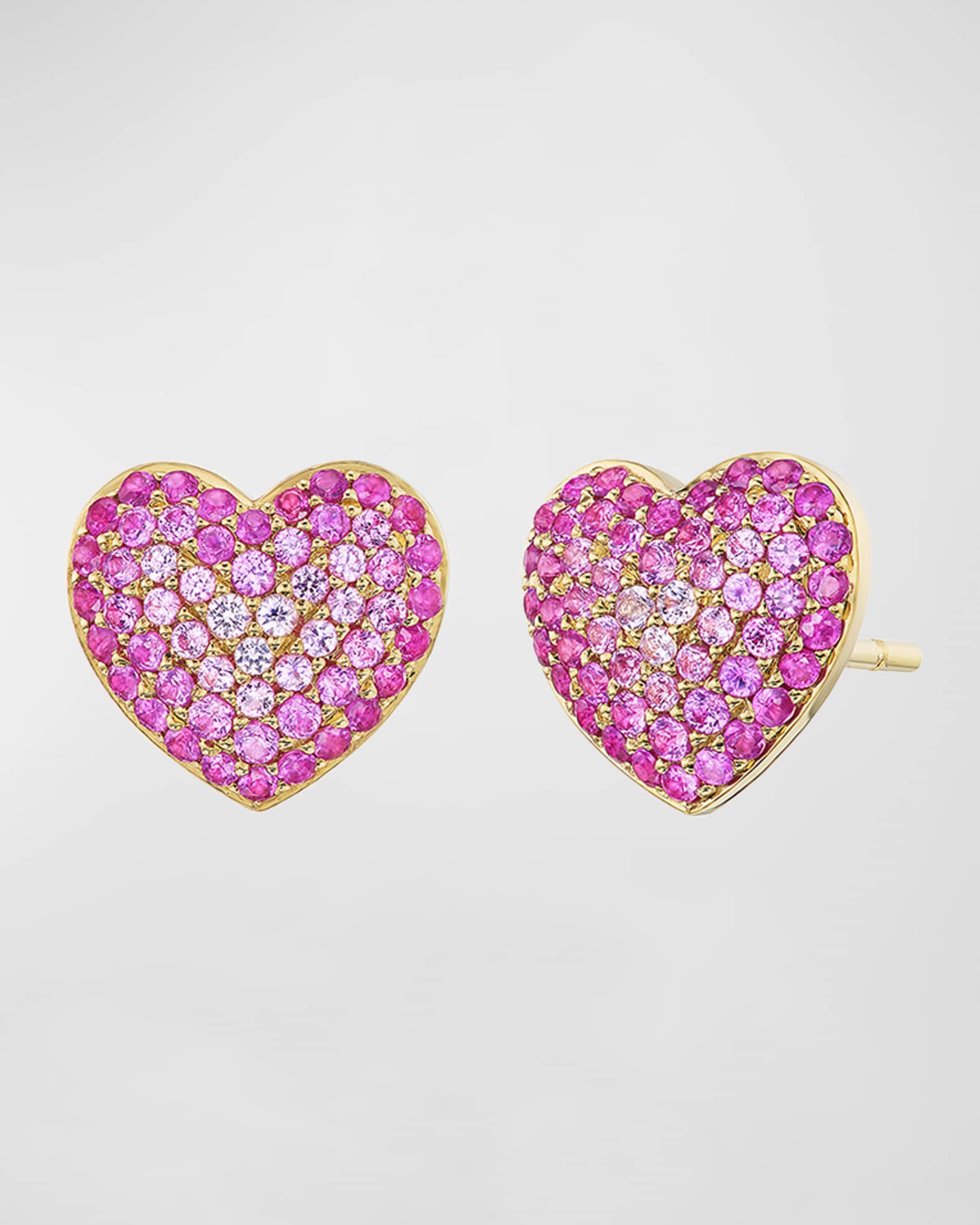 Emily P. Wheeler Lucy Stud Earrings in 18K Yellow Gold and Pink Sapphires | Neiman Marcus