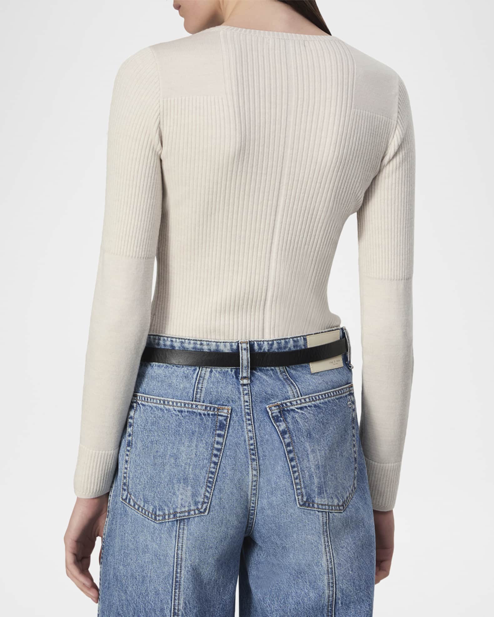 Rag & Bone Audrina Ribbed Crewneck Sweater | Neiman Marcus