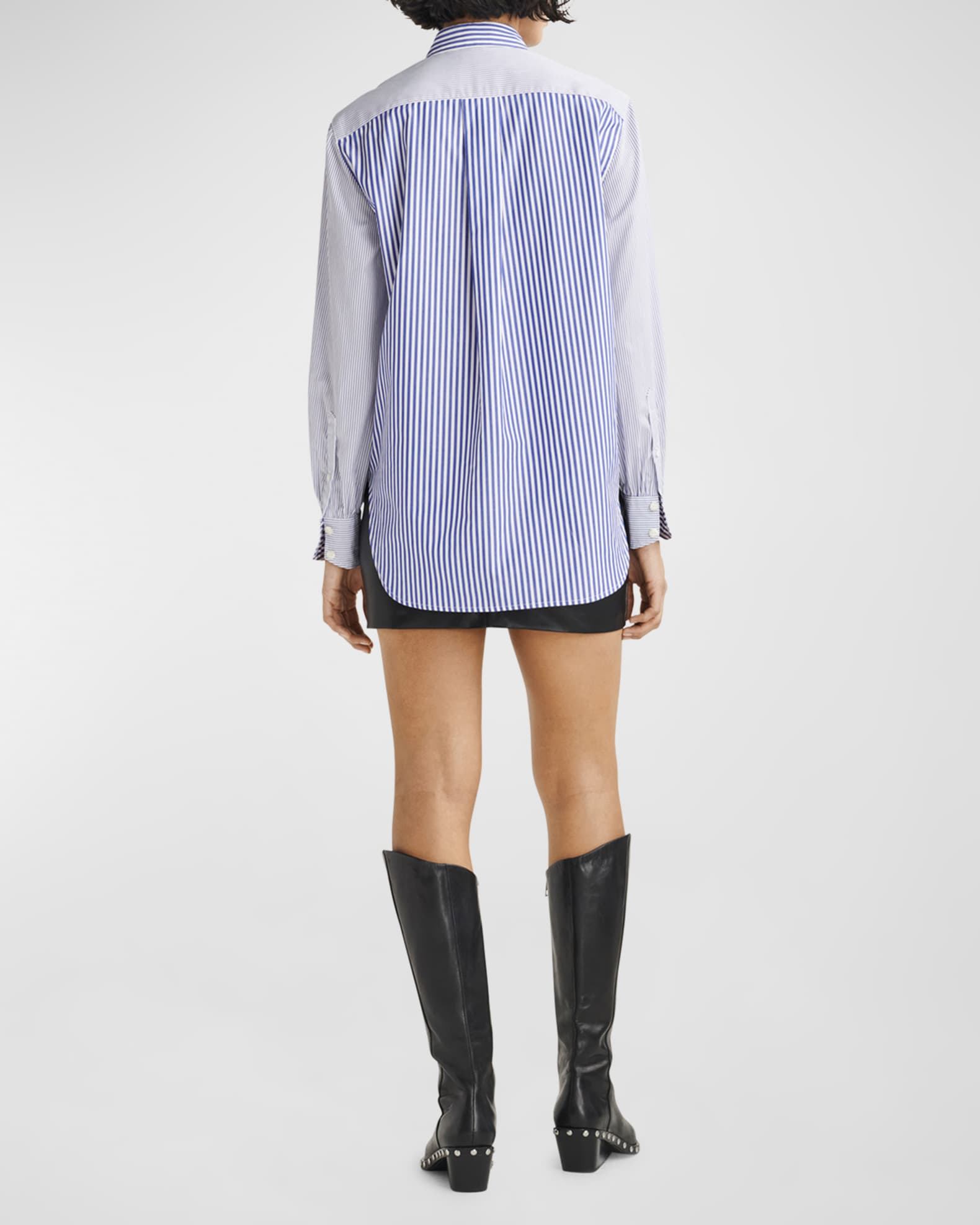 Rag & Bone Maxine Multi-Stripe Button-Front Shirt | Neiman Marcus
