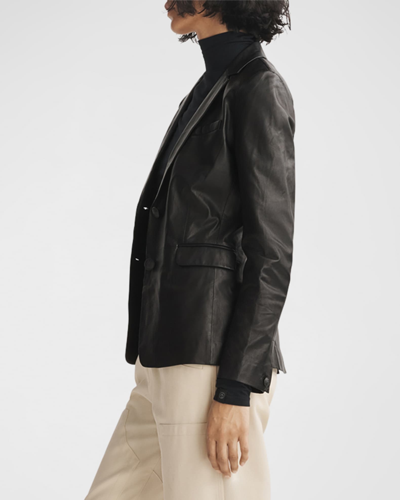 Rag & Bone Razor Leather Blazer | Neiman Marcus