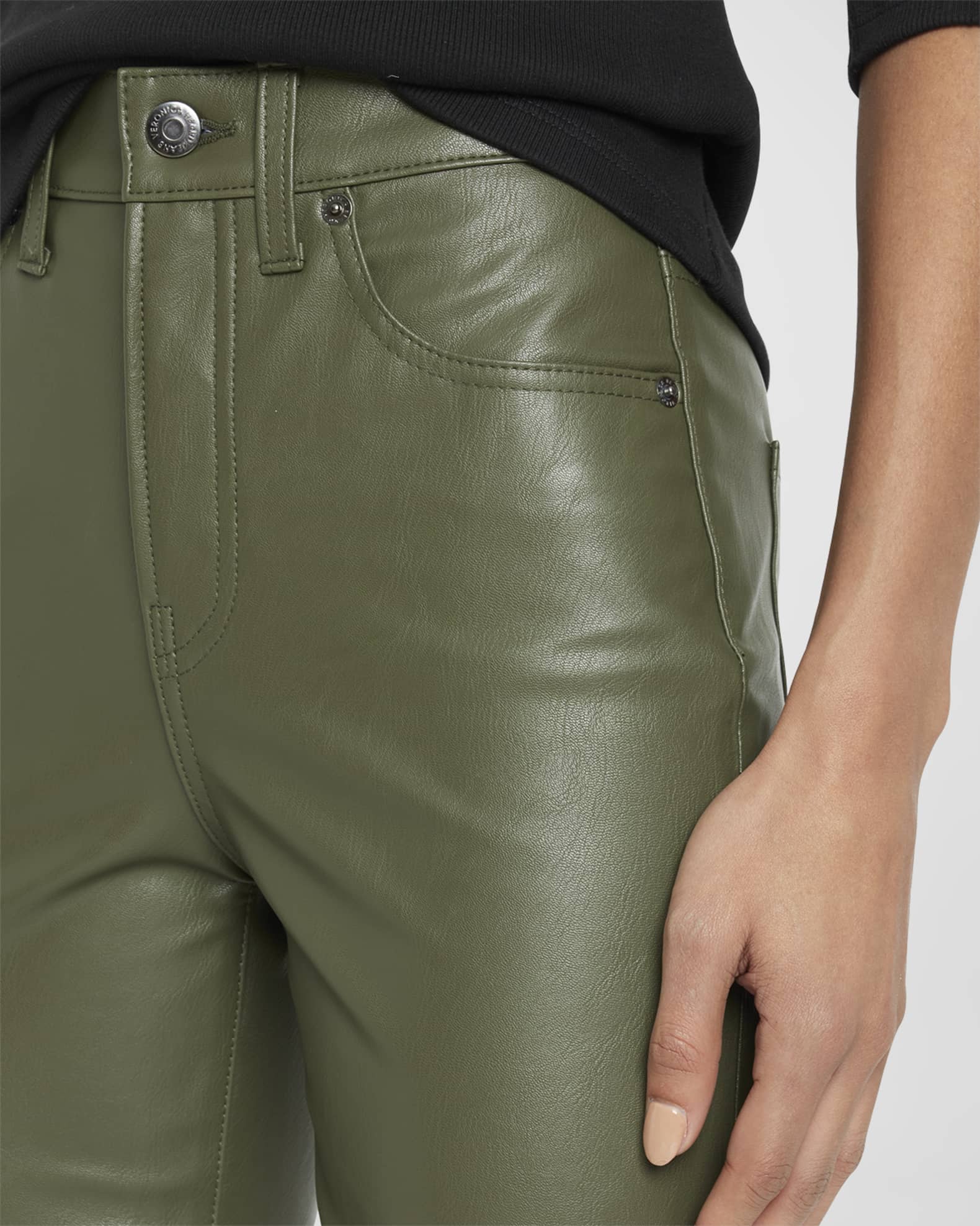 Veronica Beard Debbie Skinny-Leg Cropped Vegan Leather Pants | Neiman ...