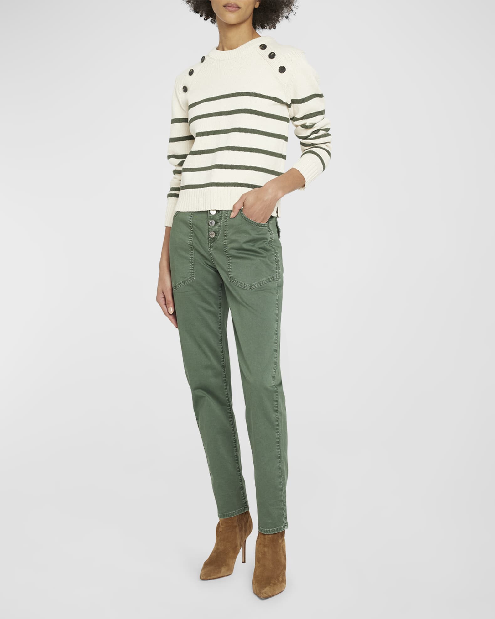 Veronica Beard Arya Straight-Leg Cargo Jeans | Neiman Marcus