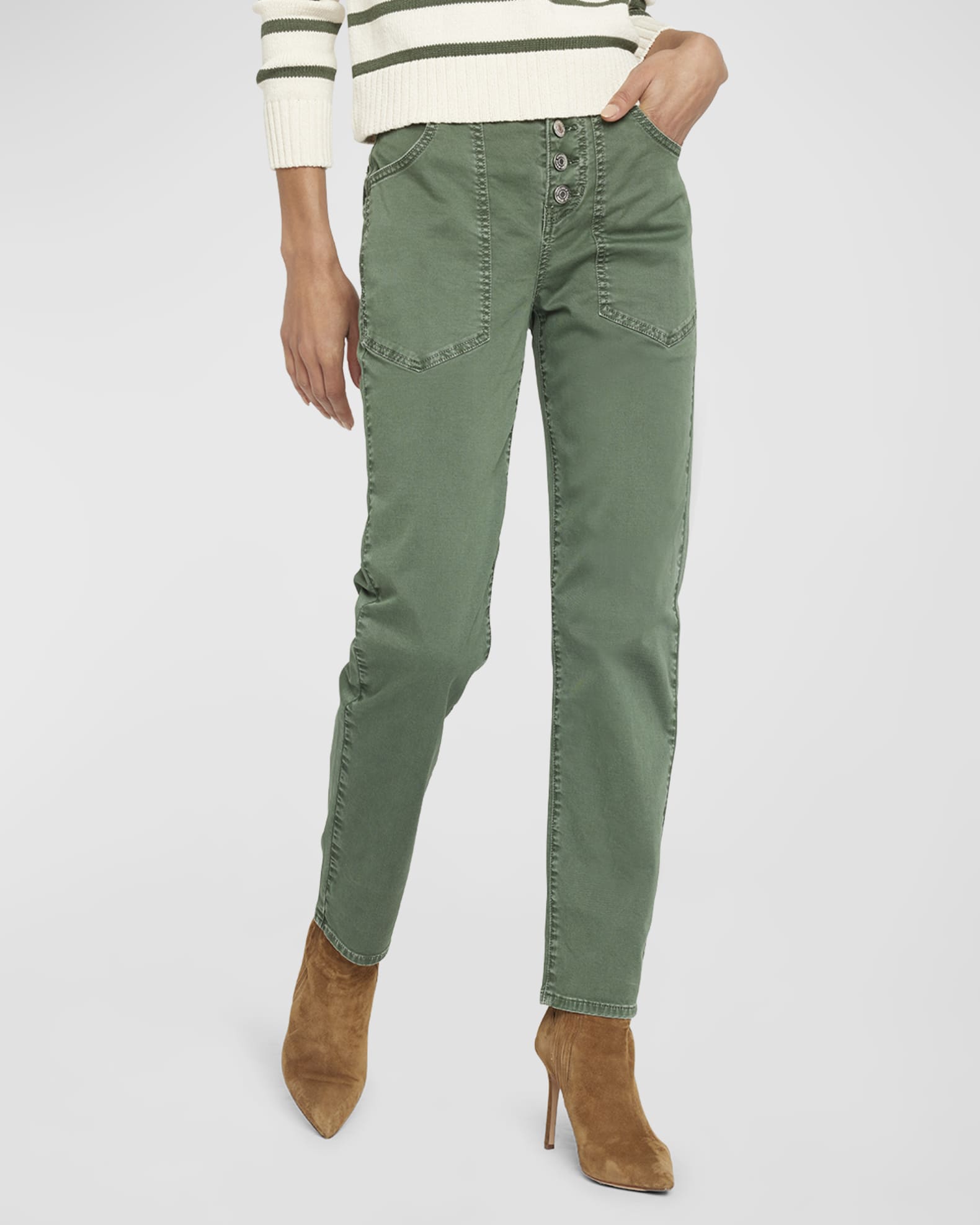 Veronica Beard Arya Straight-Leg Cargo Jeans | Neiman Marcus