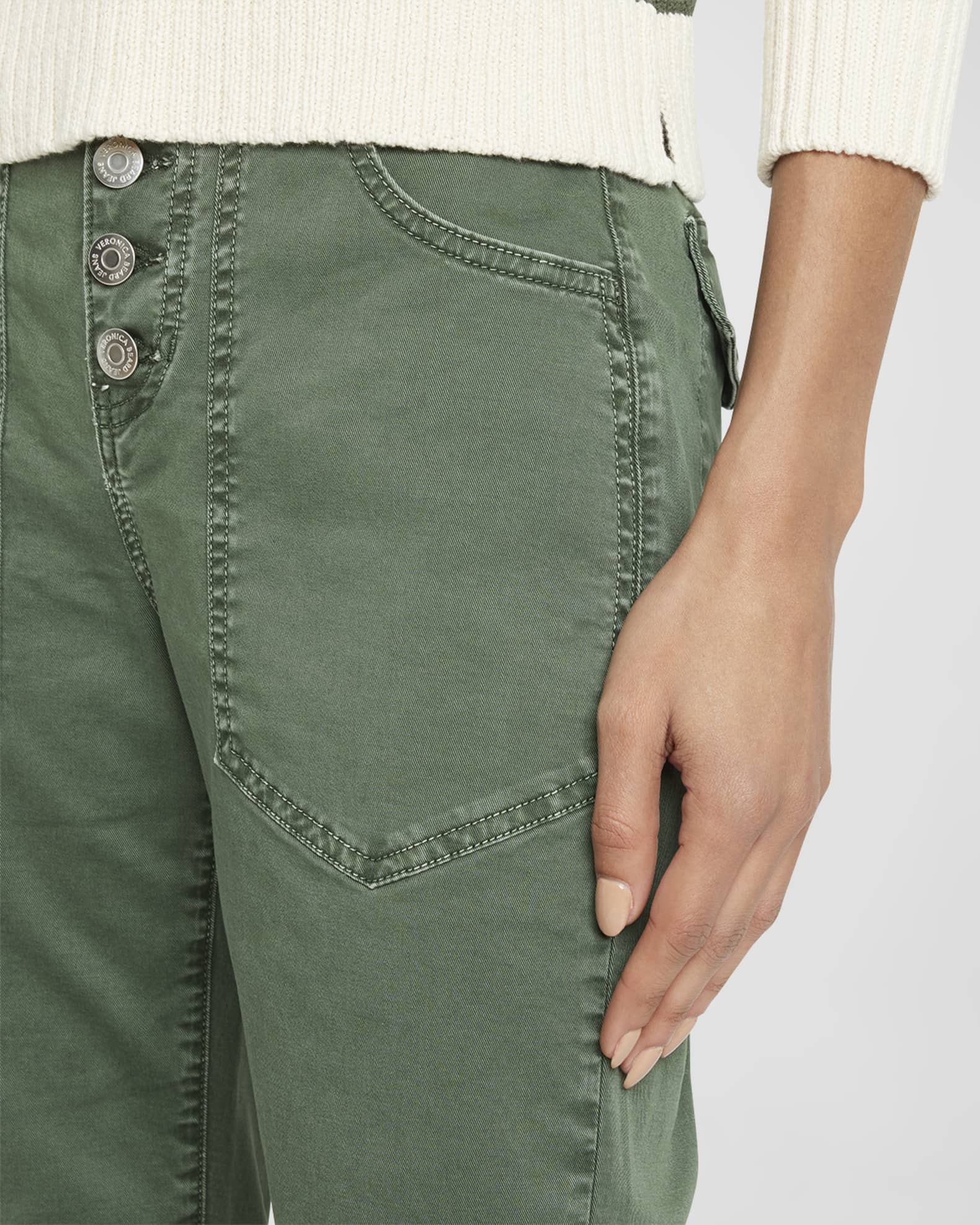 Veronica Beard Arya Straight-Leg Cargo Jeans | Neiman Marcus