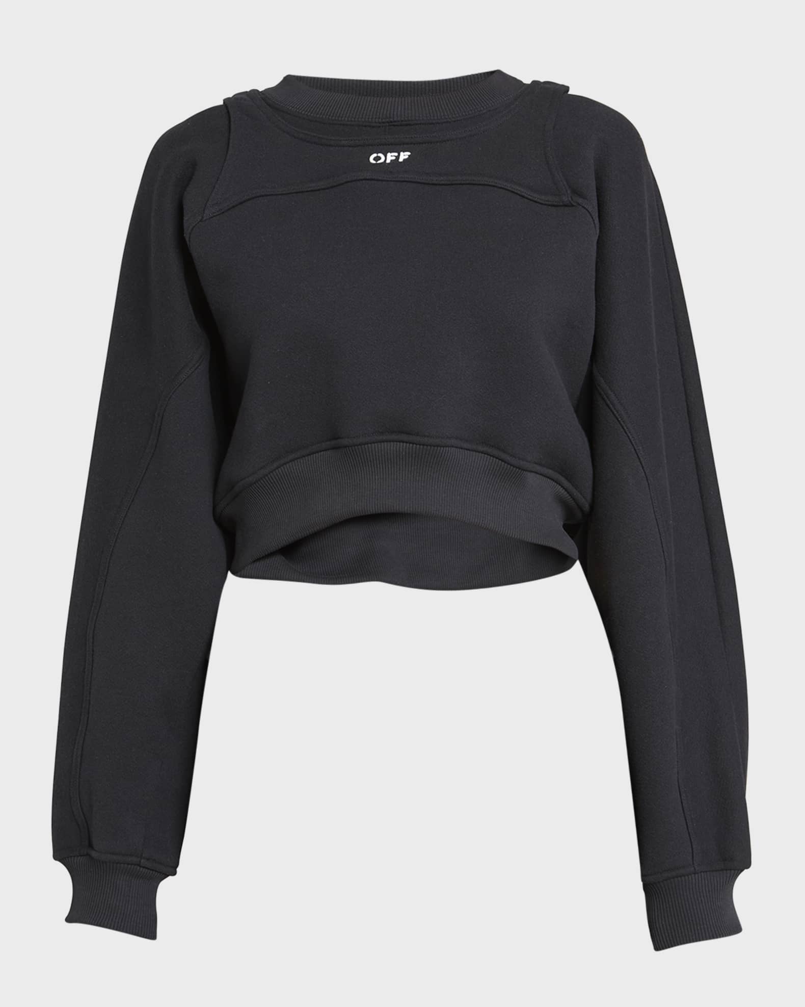 Off-White Off-Stamp Round Cropped Crewneck | Neiman Marcus