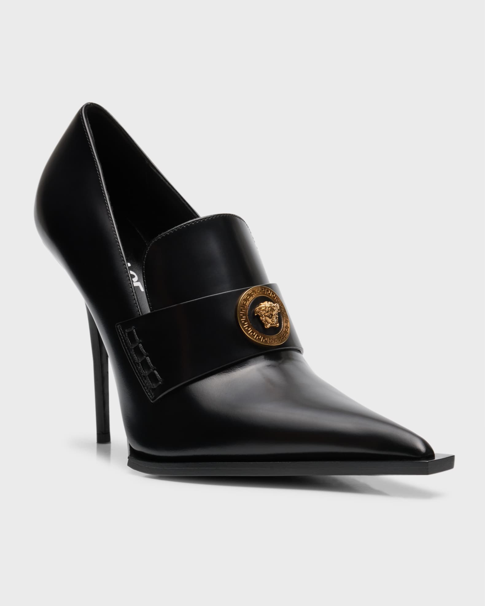 Versace Medusa Royale Leather Loafer Pumps | Neiman Marcus