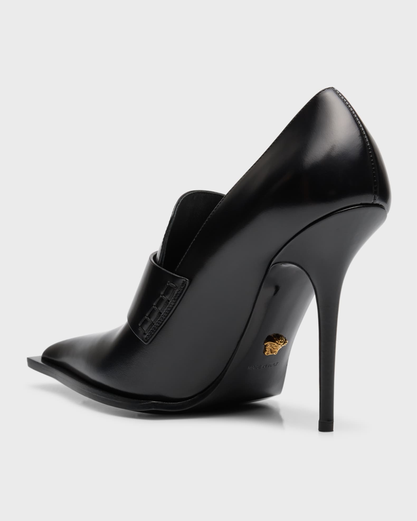Versace Medusa Royale Leather Loafer Pumps | Neiman Marcus