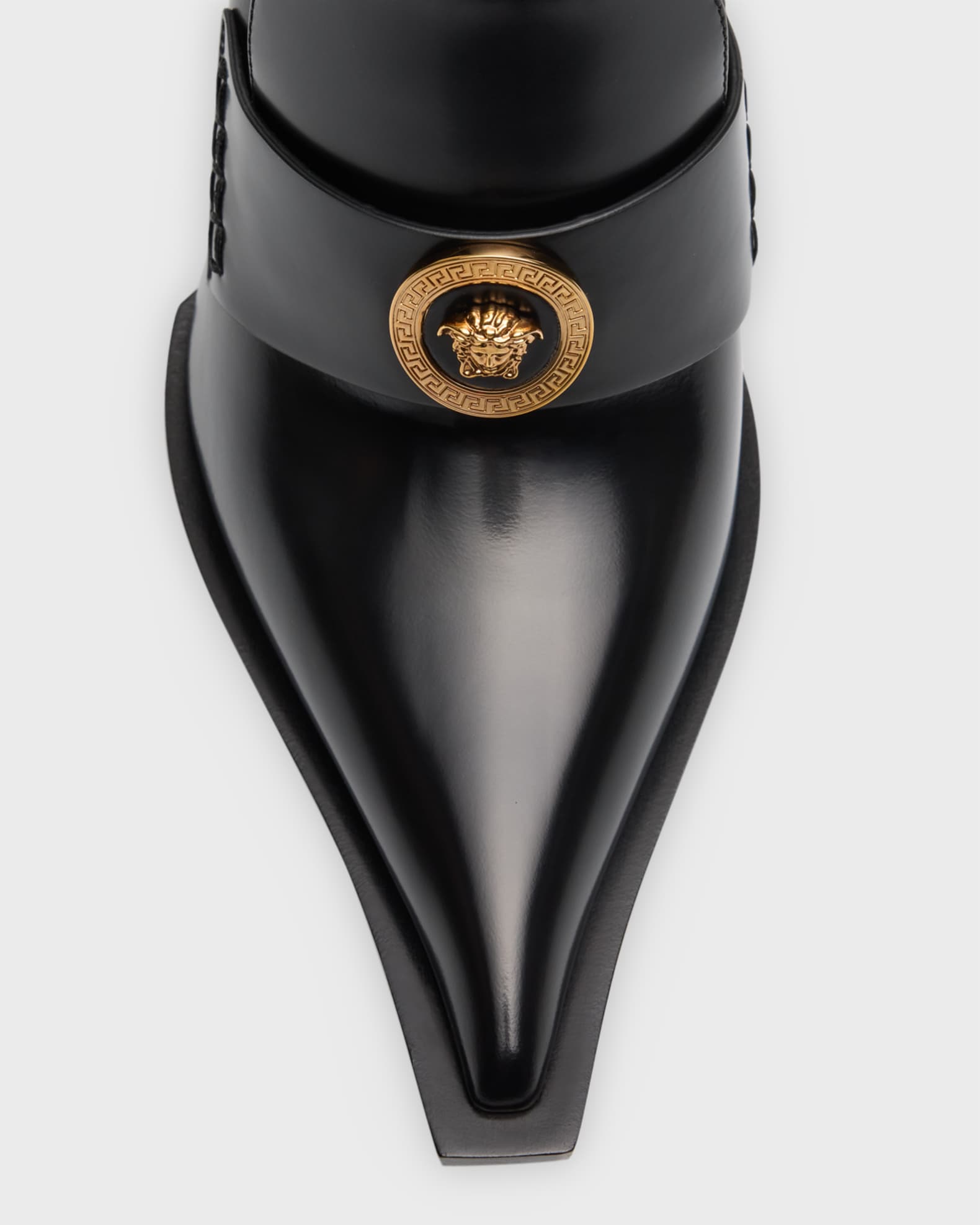 Versace Medusa Royale Leather Loafer Pumps | Neiman Marcus