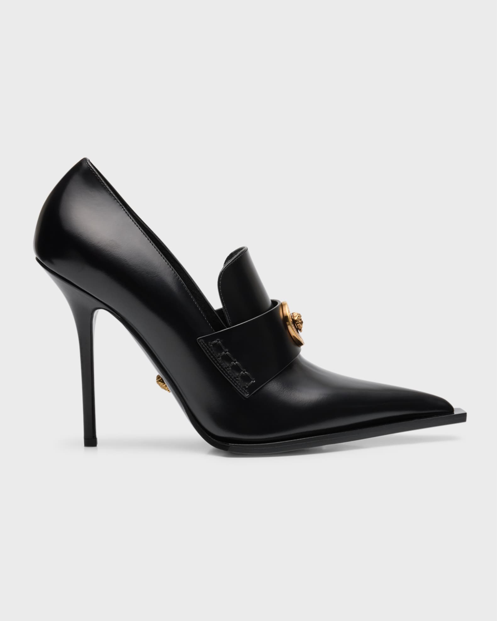 Versace Medusa Royale Leather Loafer Pumps | Neiman Marcus