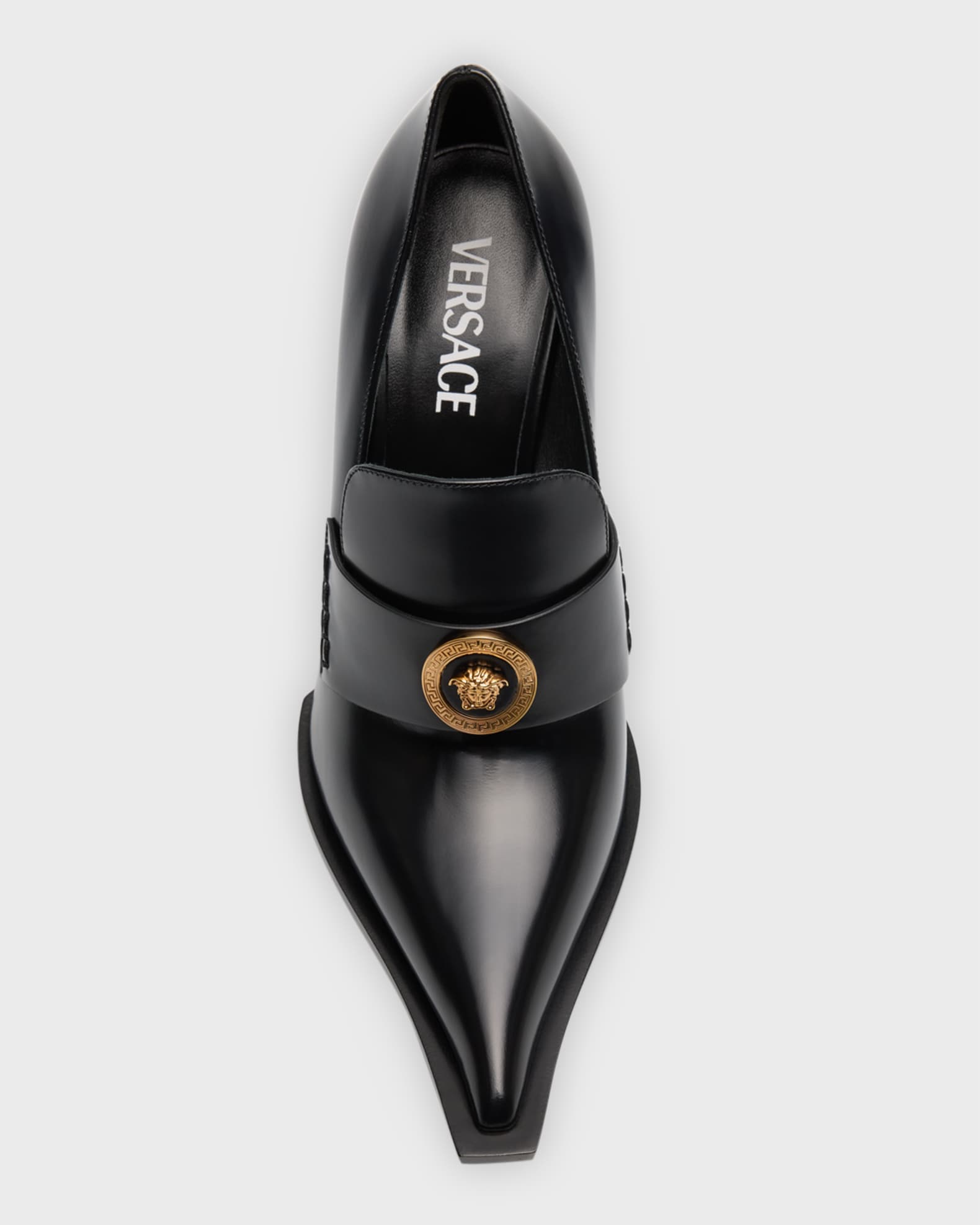 Versace Medusa Royale Leather Loafer Pumps | Neiman Marcus