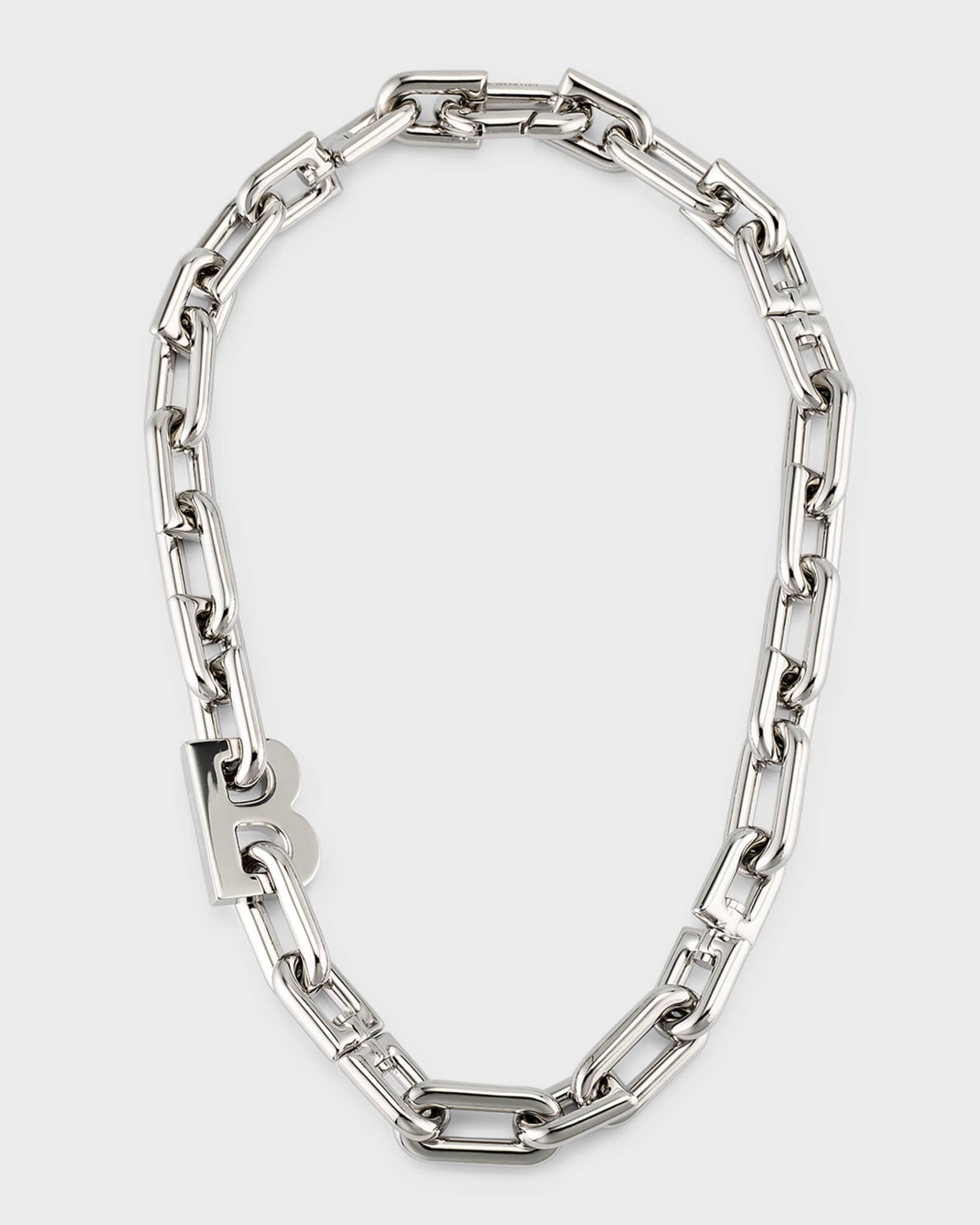 Balenciaga B Chain Thin Necklace | Neiman Marcus