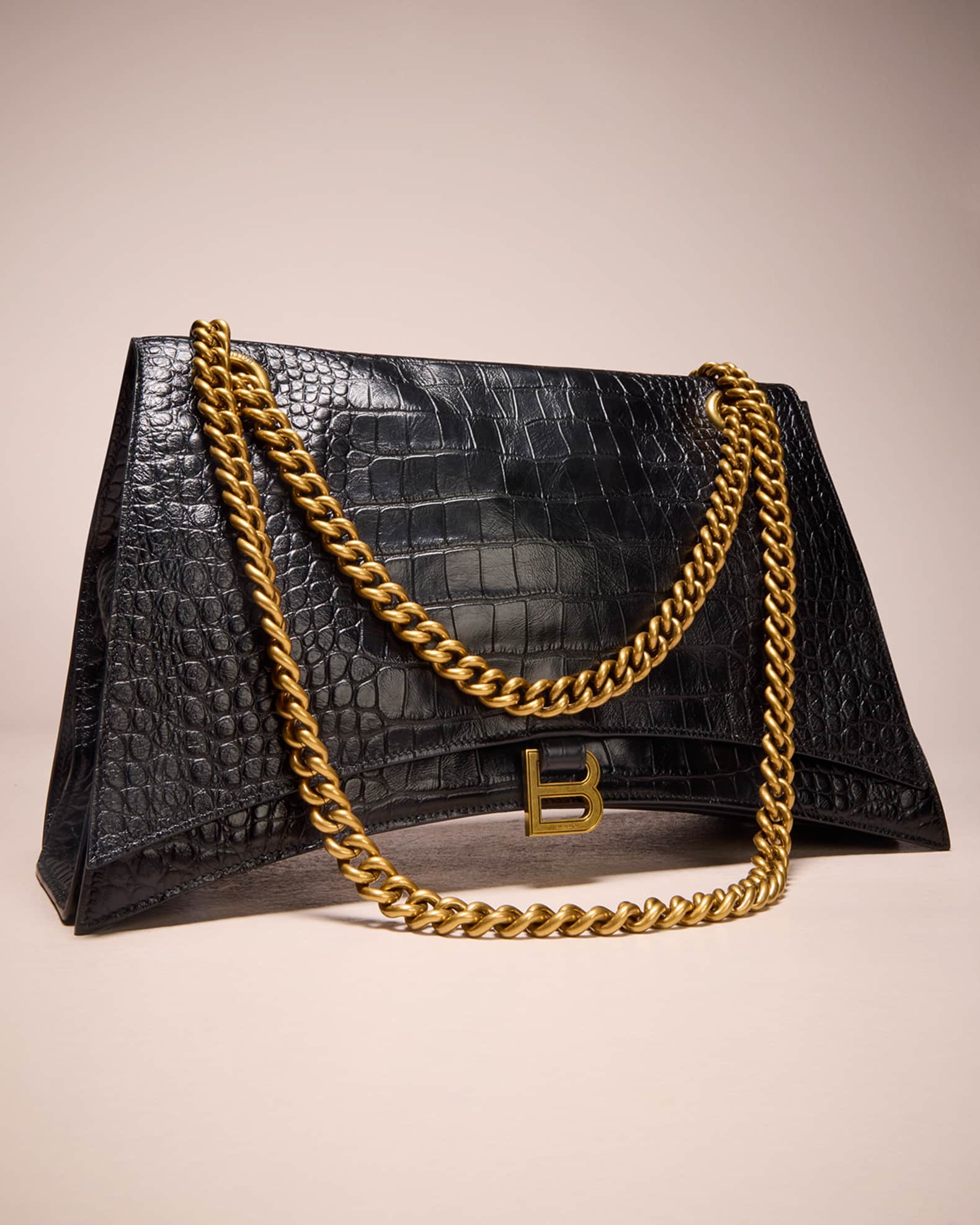 Balenciaga Crush Large Chain Bag Crocodile Embossed | Neiman Marcus