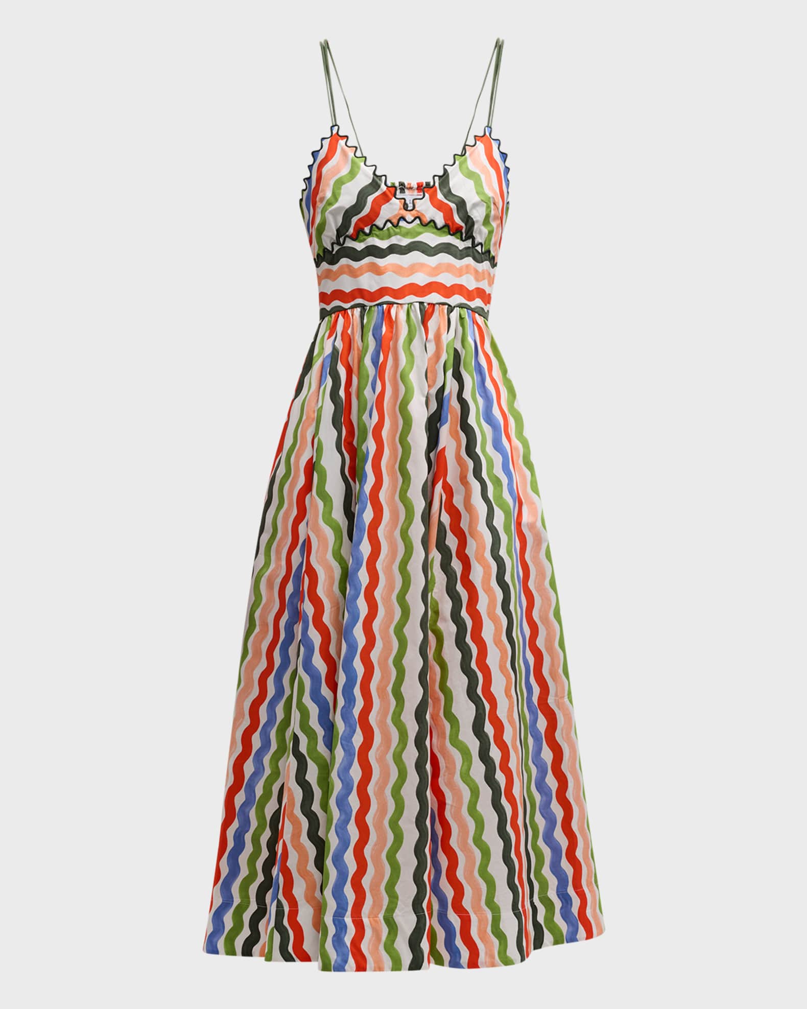 La Ligne Scalloped Beatrix Midi Dress | Neiman Marcus