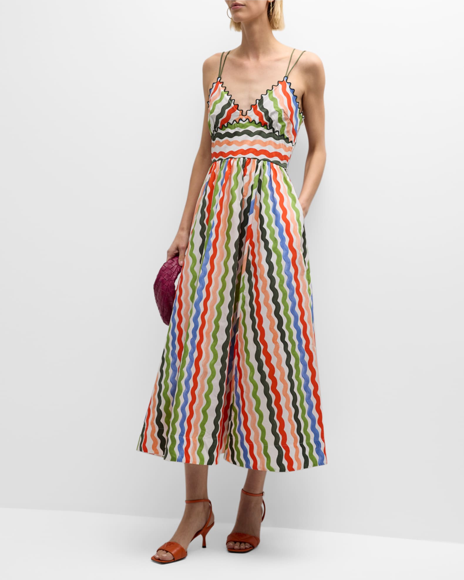 La Ligne Scalloped Beatrix Midi Dress | Neiman Marcus