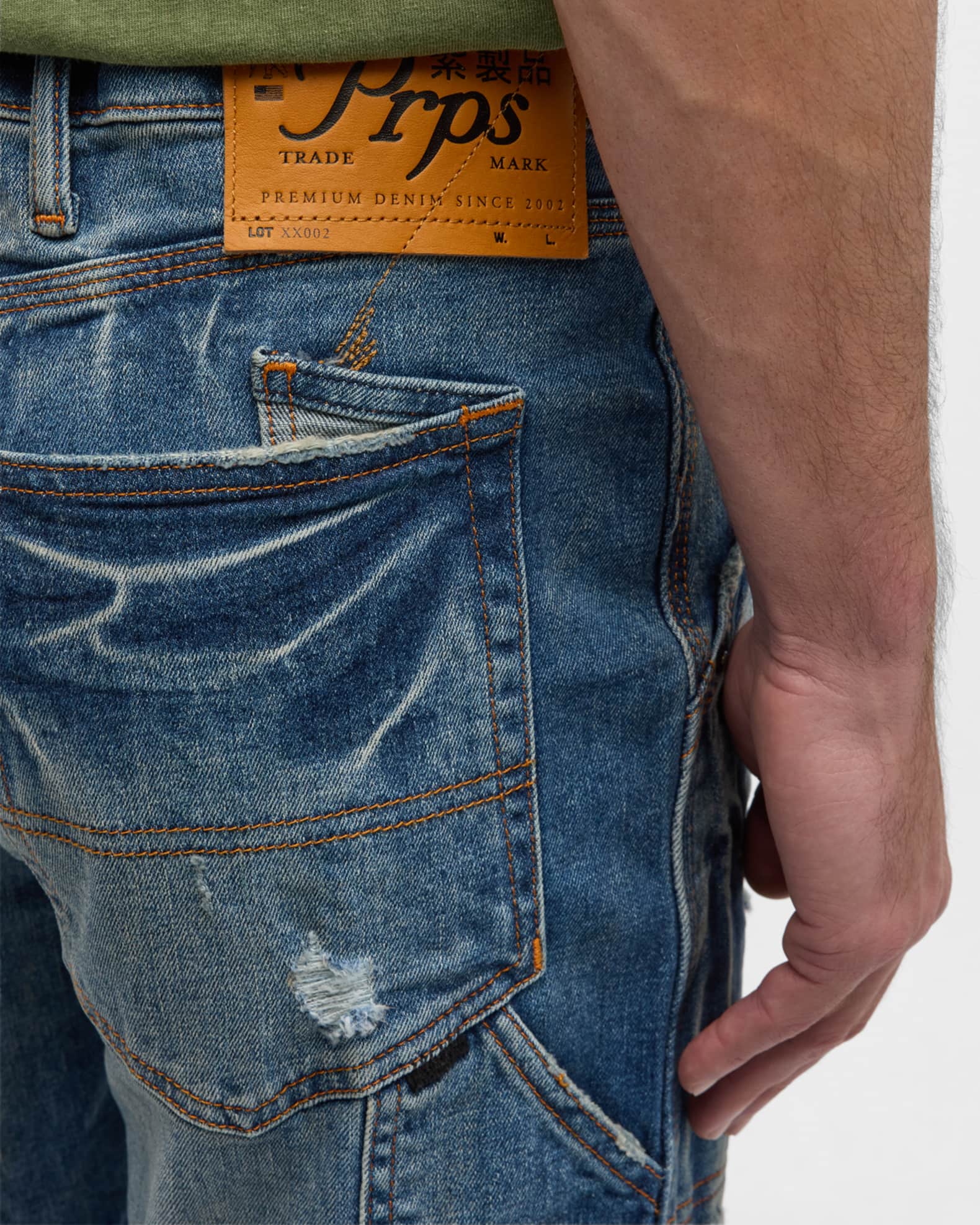 PRPS Men's Distressed Denim Carpenter Shorts | Neiman Marcus