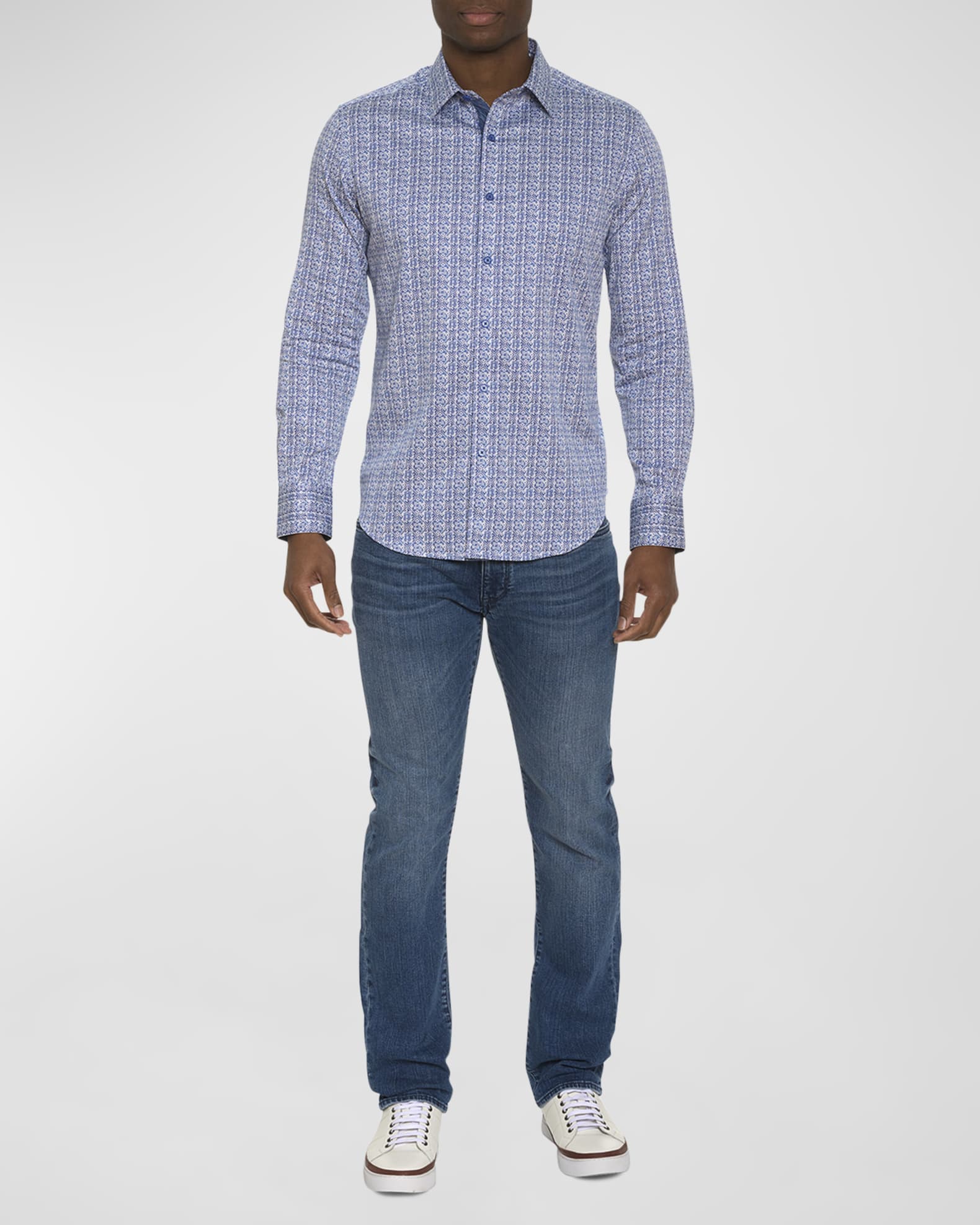 Robert Graham Men's Dolma Cotton-Stretch Sport Shirt | Neiman Marcus