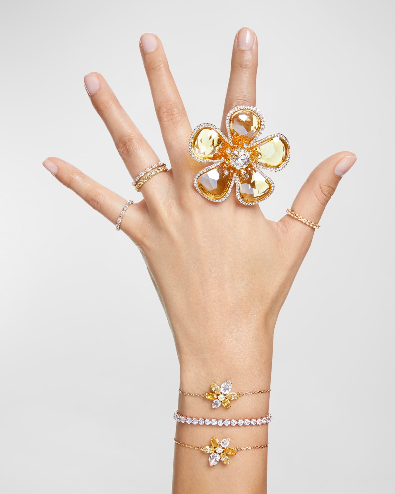 SWAROVSKI Matrix Gold-Plated Round-Cut Crystal Tennis Bracelet | Neiman ...