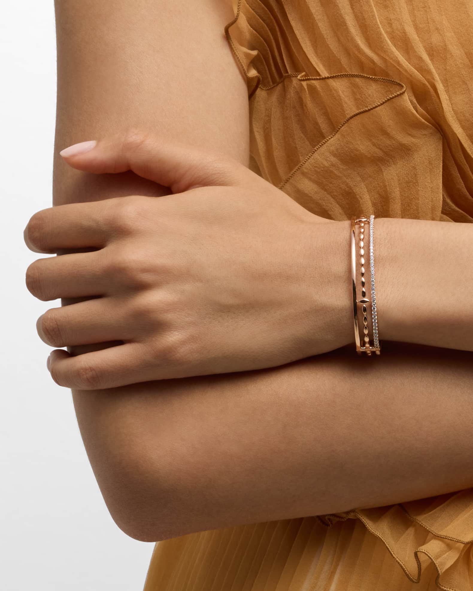 Etho Maria 18K Pink Gold 3 Row Bracelet with Diamonds | Neiman Marcus