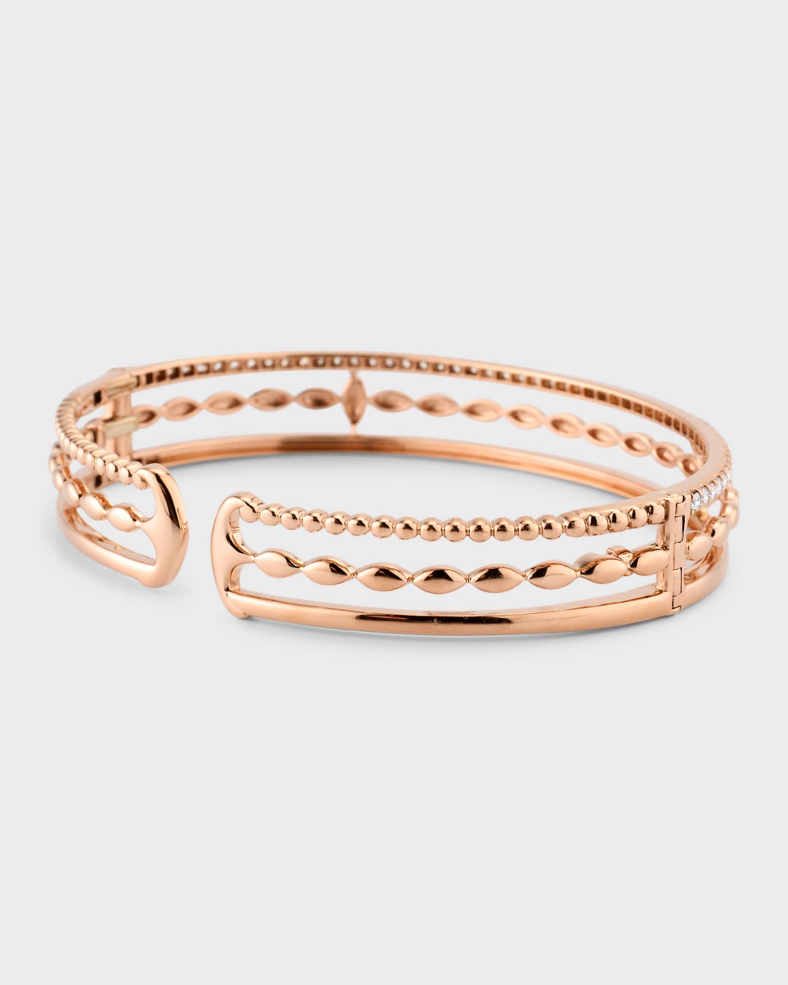 Etho Maria 18K Pink Gold 3 Row Bracelet with Diamonds | Neiman Marcus