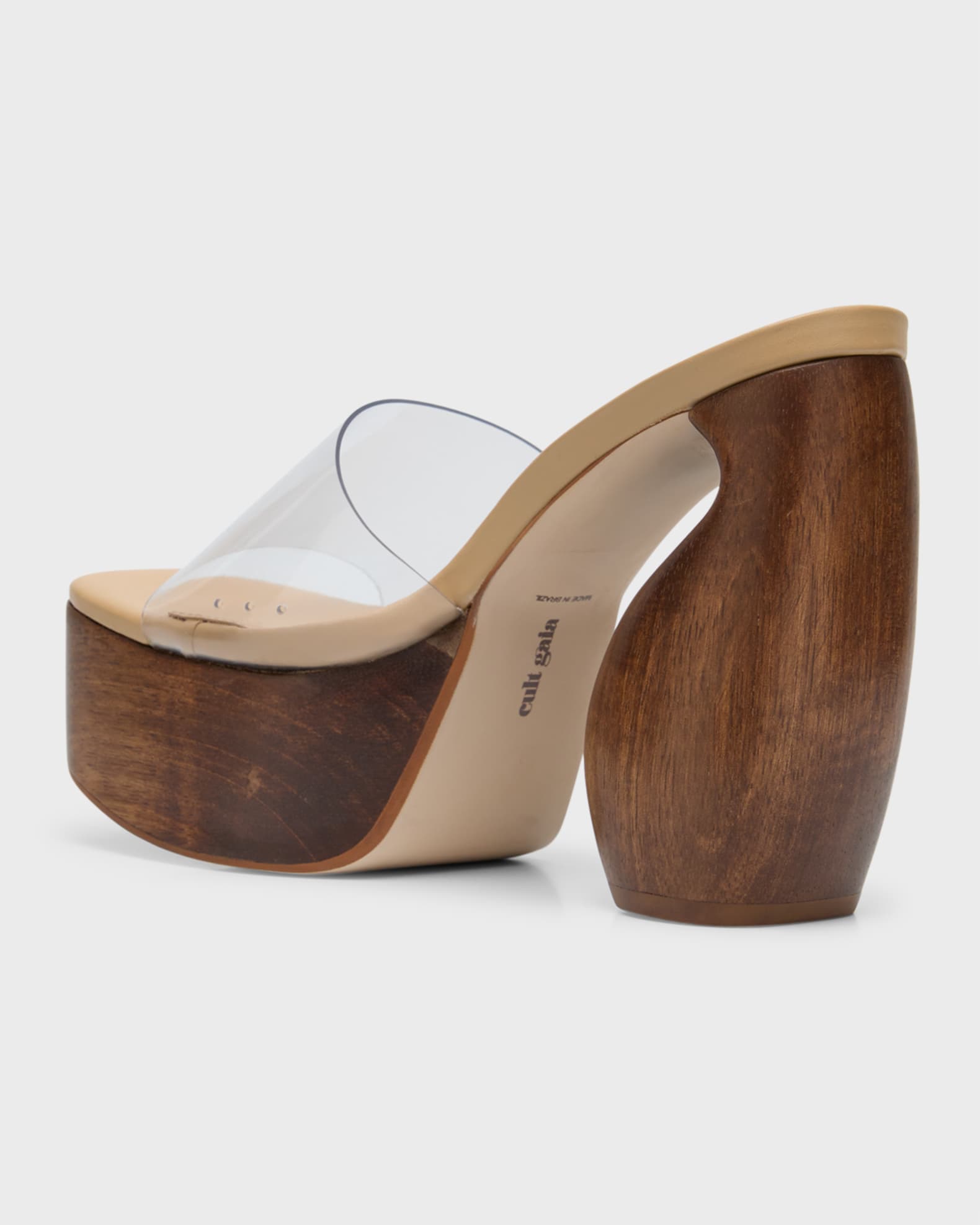 Cult Gaia Mama Clear Platform Slide Sandals | Neiman Marcus