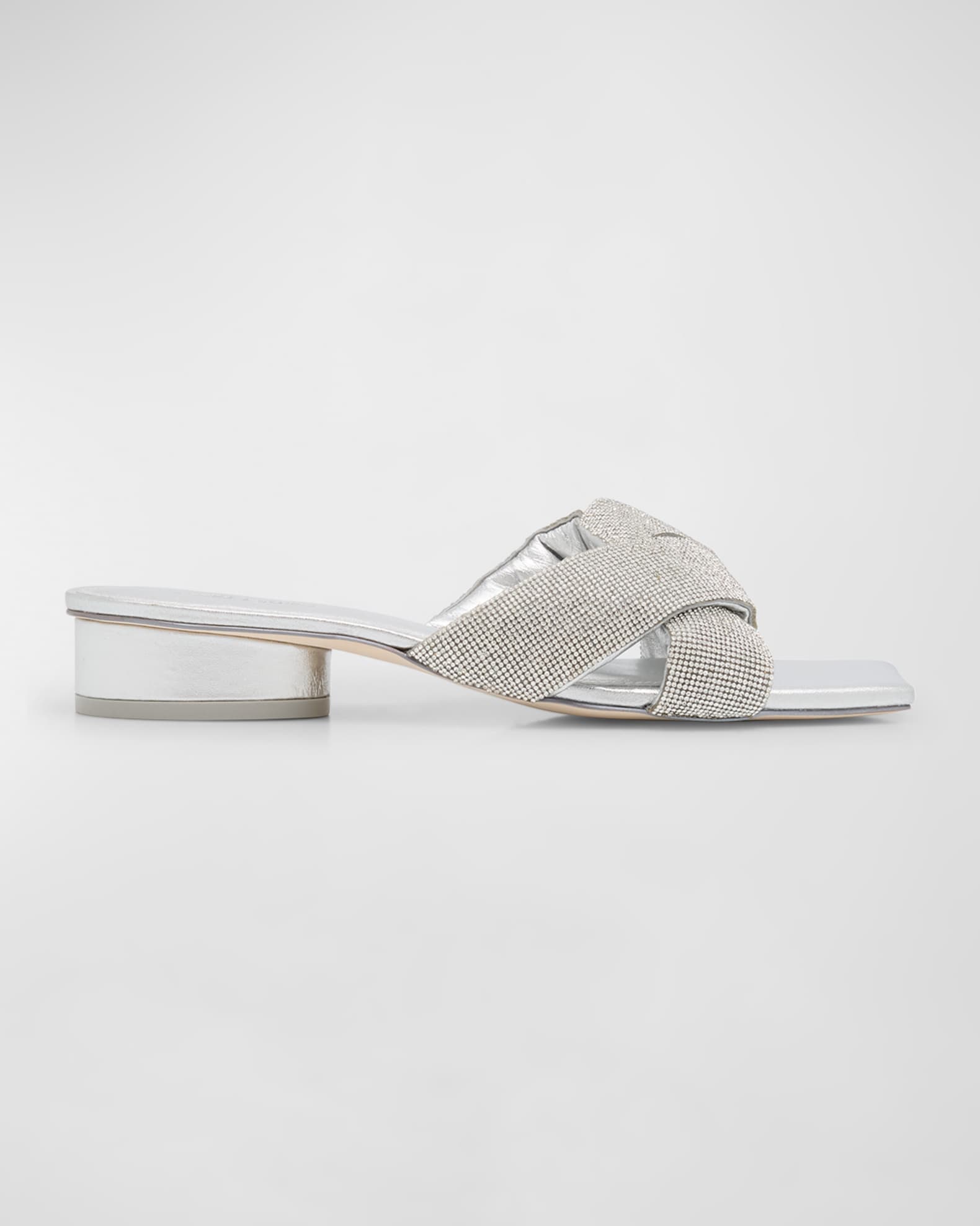 Cult Gaia Chaya Crystal Flat Slide Sandals | Neiman Marcus